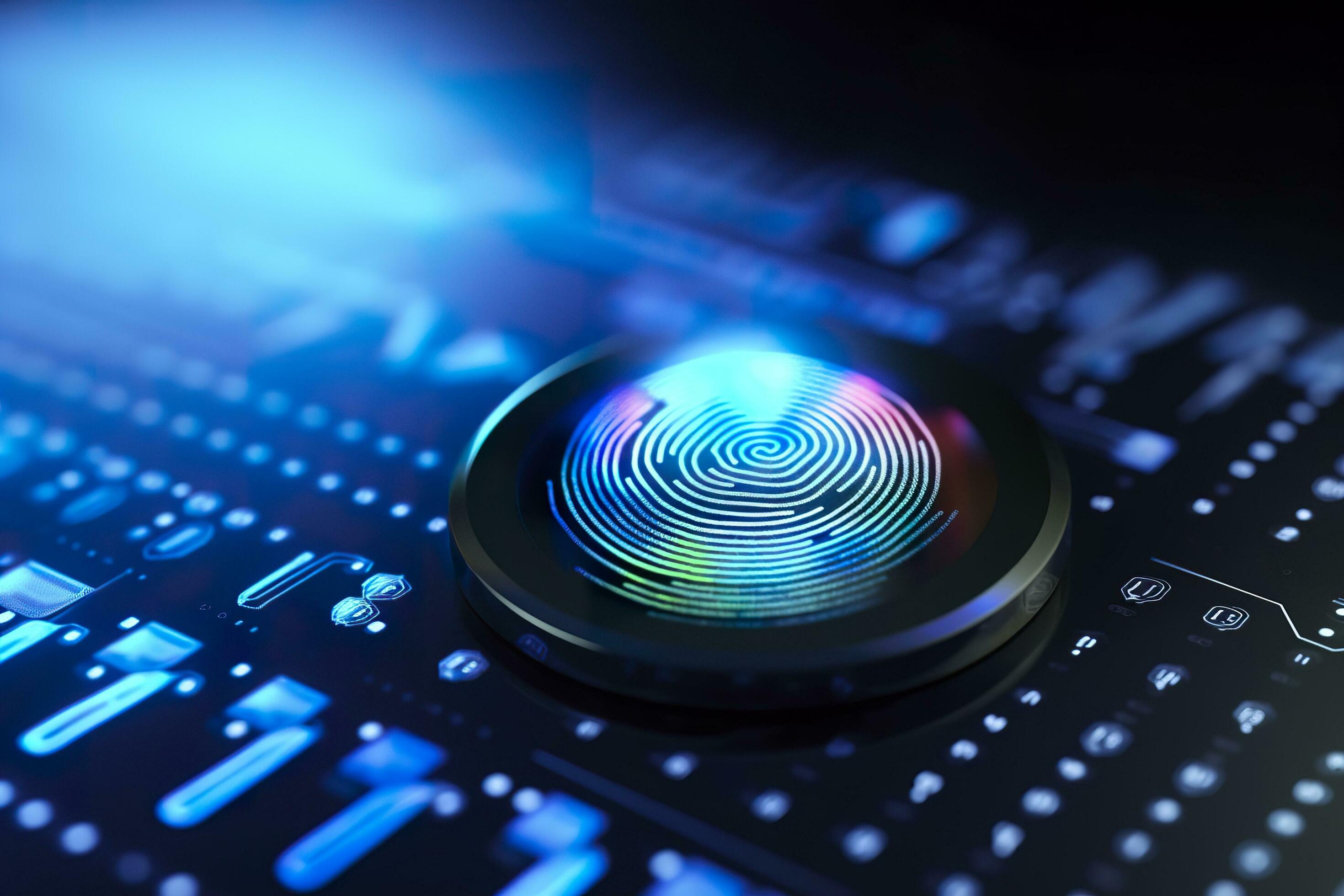 Fingerprint Authentication Button Biometric Security Identification