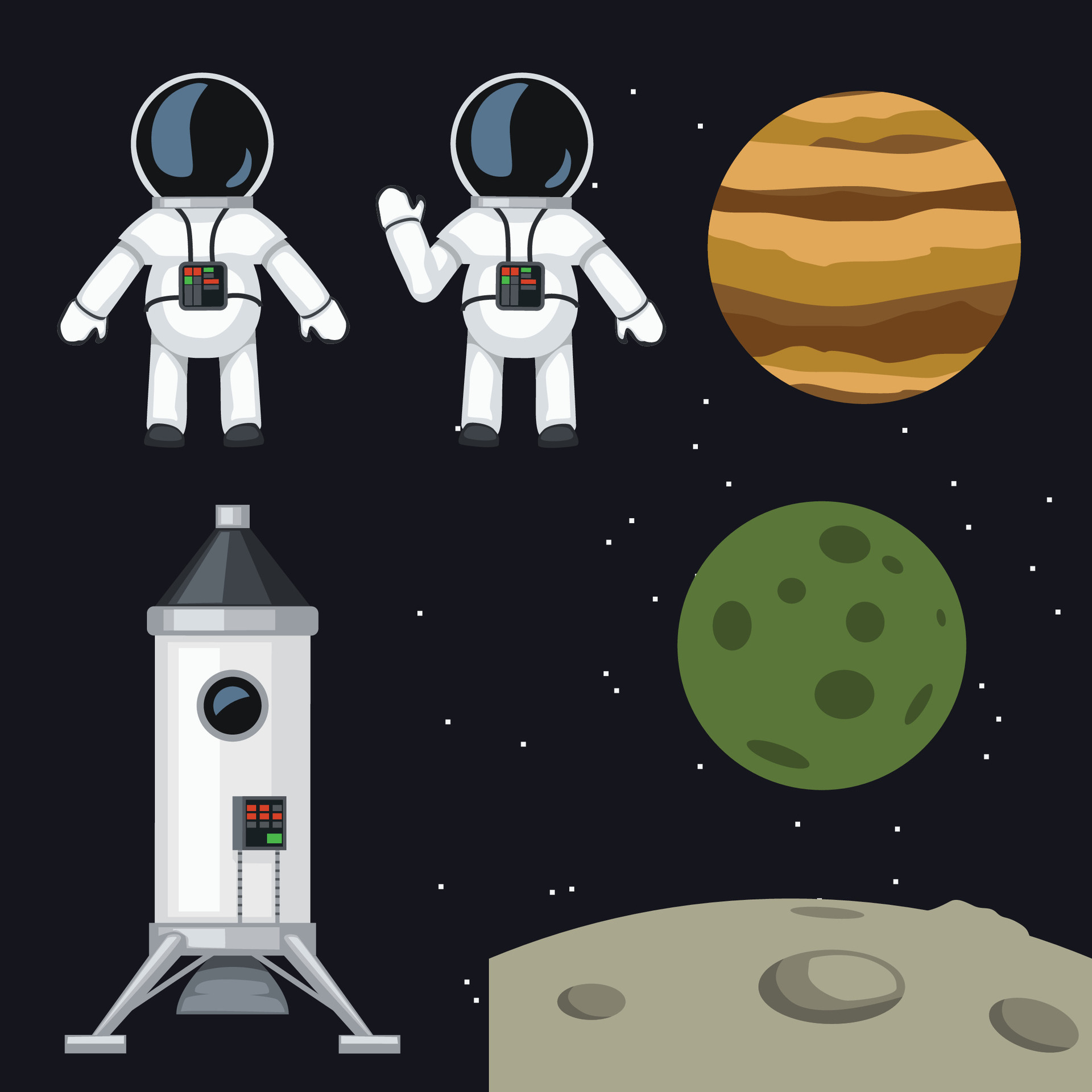 space program set 29278425 Vector Art at Vecteezy