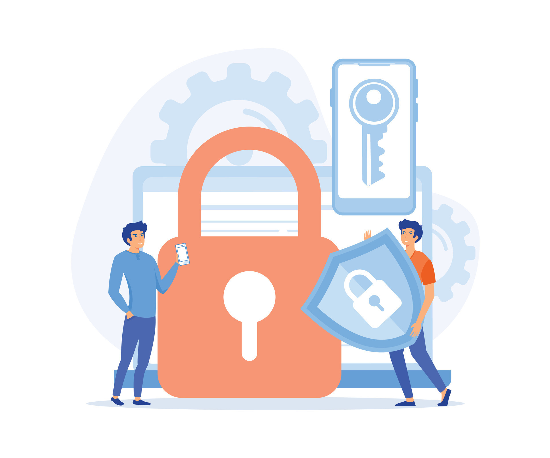 Data Security System Concept Protected Access Control Privacy Data