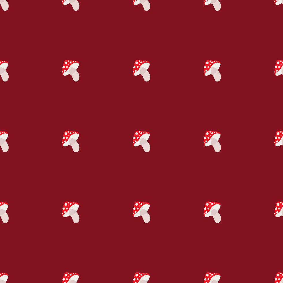 Amanita Mushroom Seamless Pattern Fly Agaric Muscaria Silhouettes
