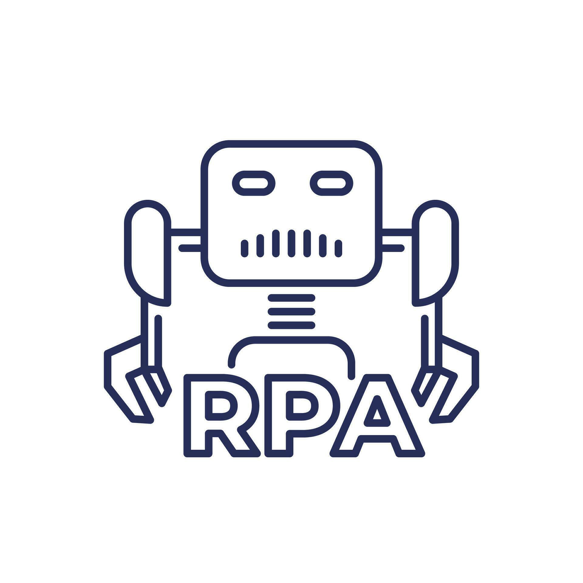 RPA bot line icon, Robotic process automation 29284910 Vector Art at ...