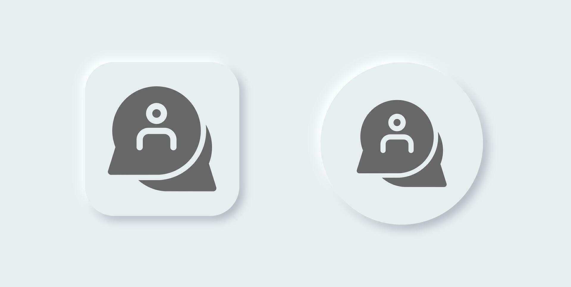 Conversation Solid Icon In Neomorphic Design Style Chat Message Signs