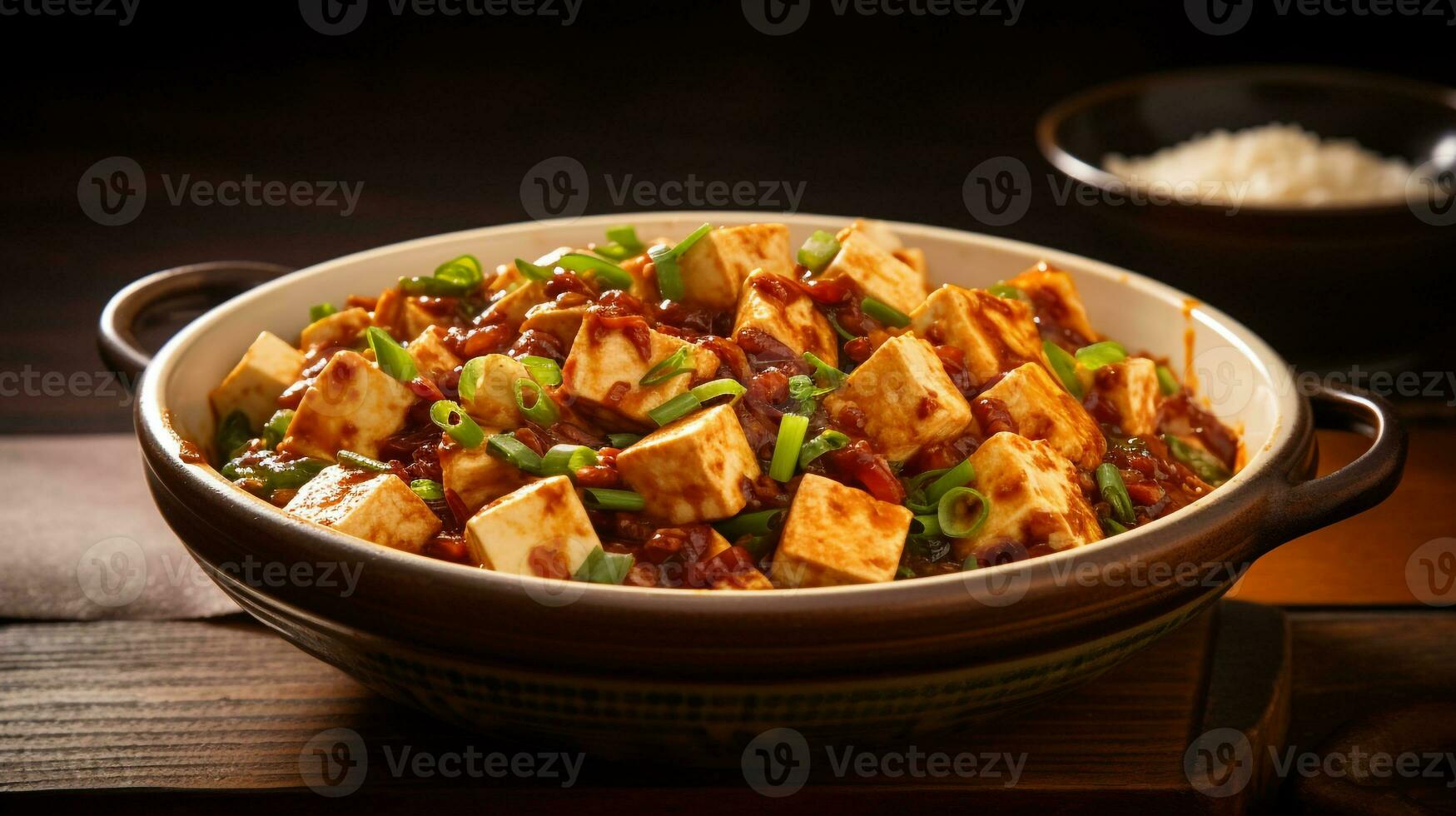 Photo of Szechuan Mapo Tofu as a dish in a high-end restaurant. Generative AI 29288423 Stock ...