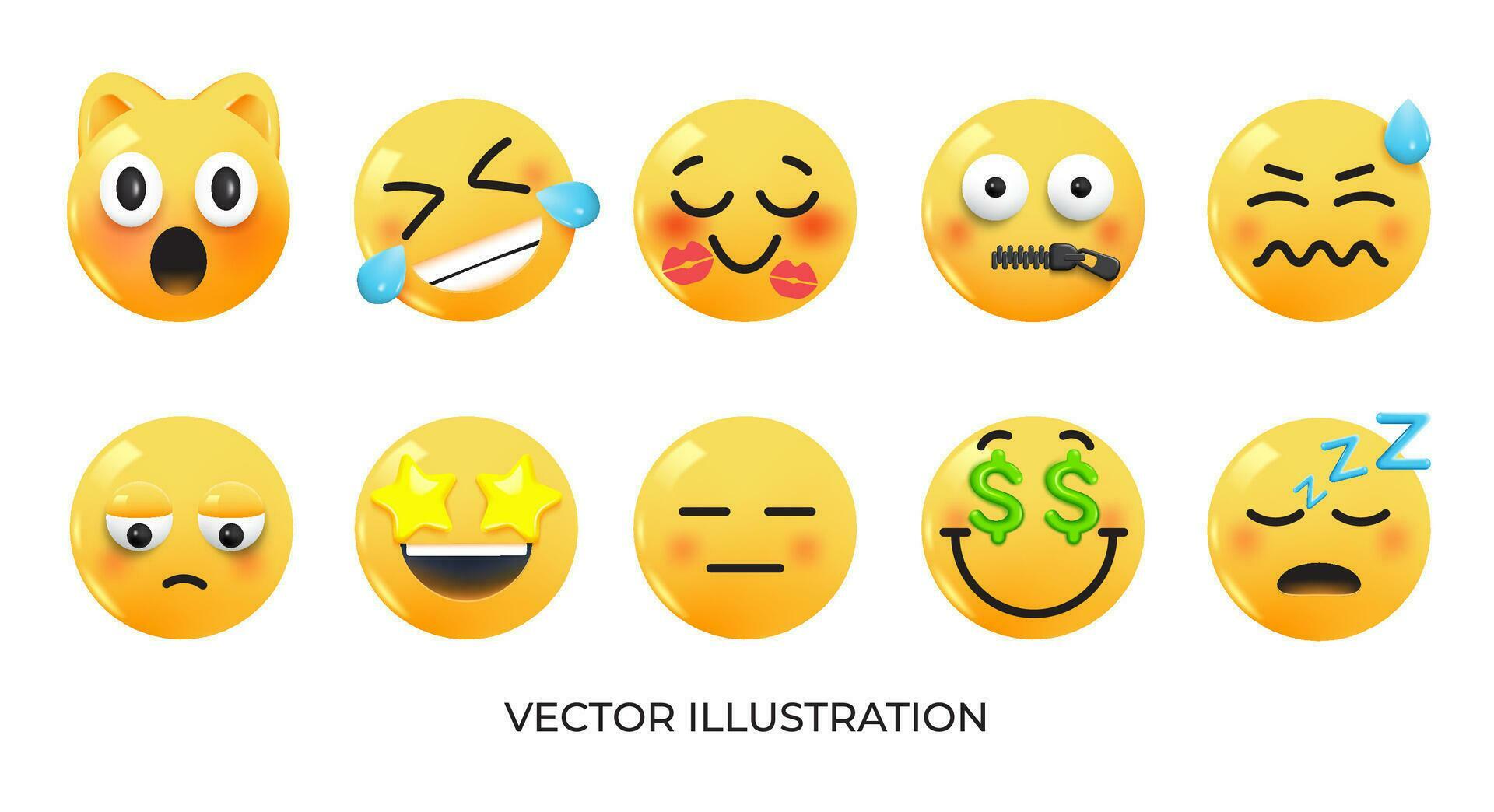 A set of emoticions with different expressions 29288922 Vector Art at ...