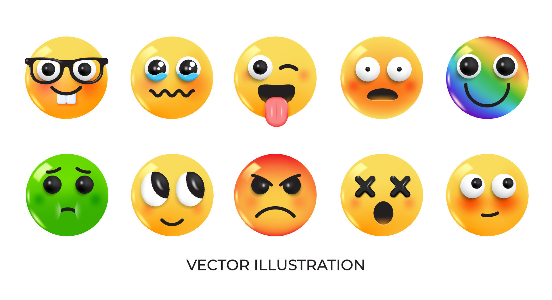 A set of emoticions with different expressions 29288958 Vector Art at ...