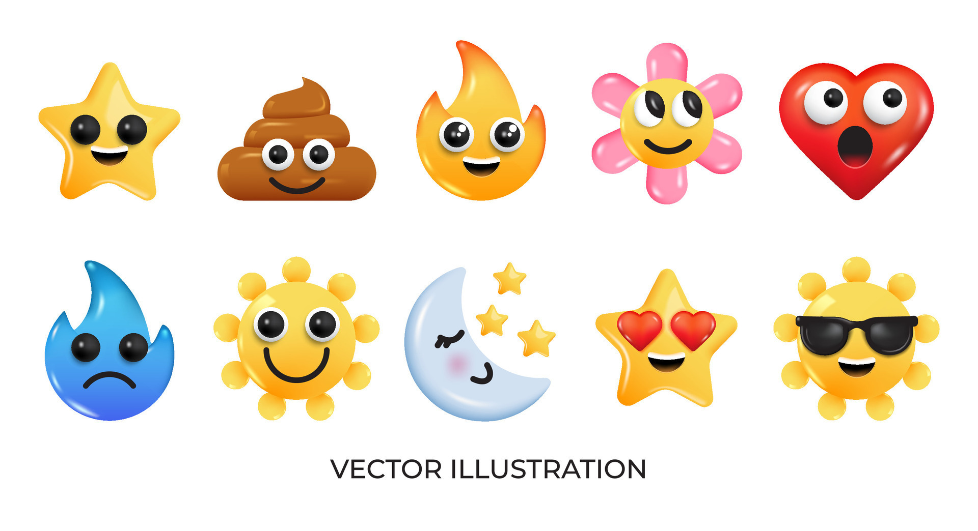 A set of emoticions with different expressions 29288974 Vector Art at ...
