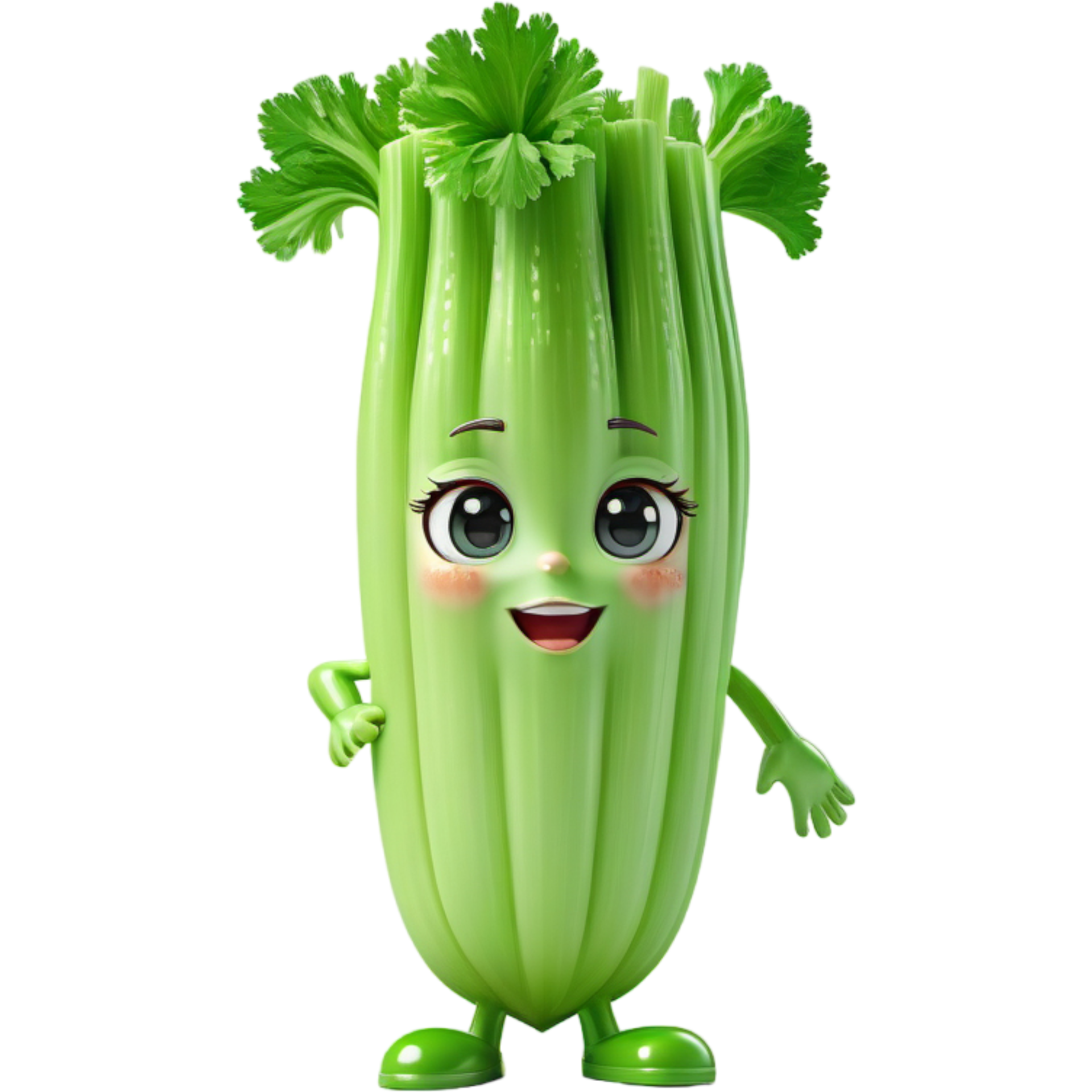 Green celery 3D illustration. AI Generative 29290438 PNG