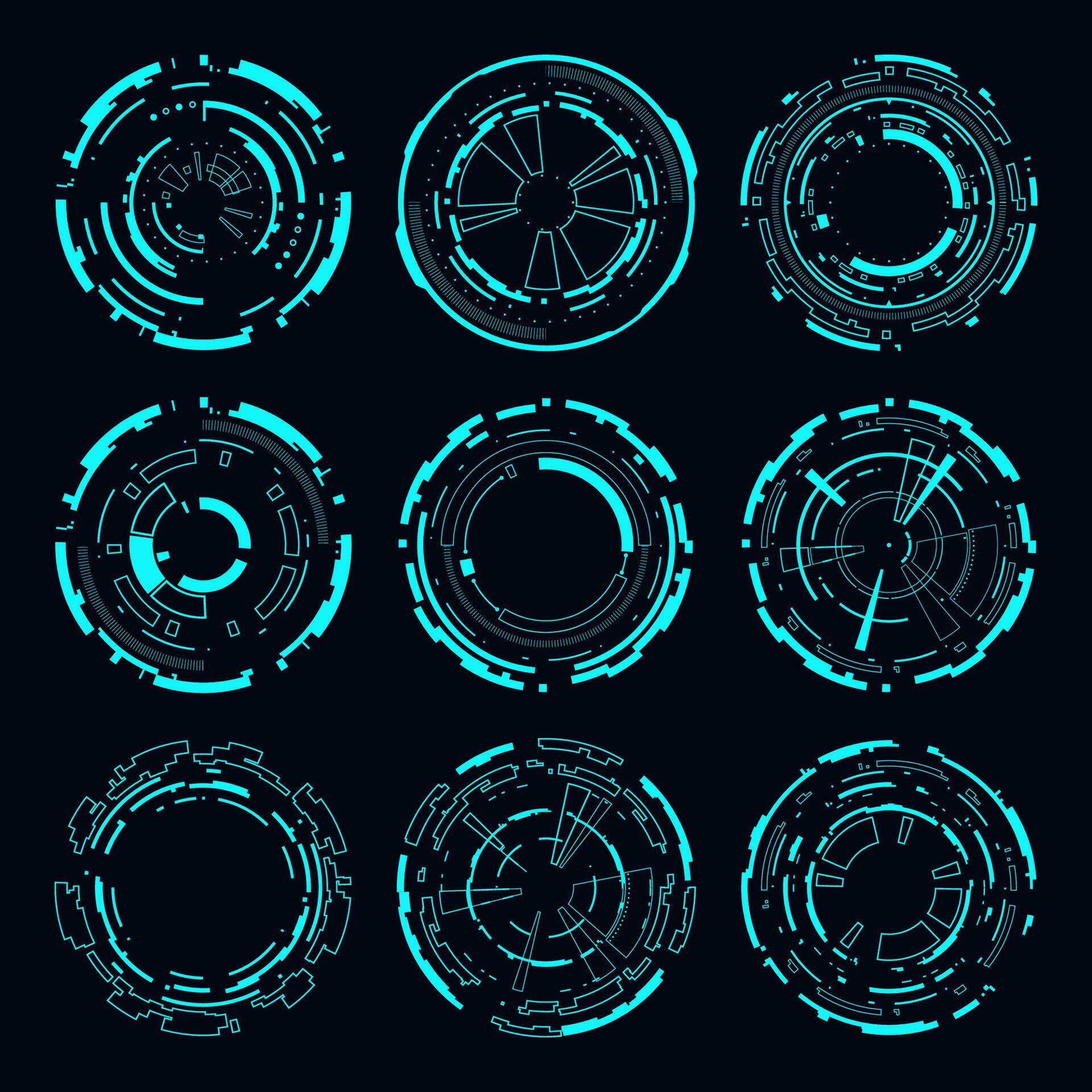 Vector circle HUD futuristic frame technology. Technology Hi-tech ...
