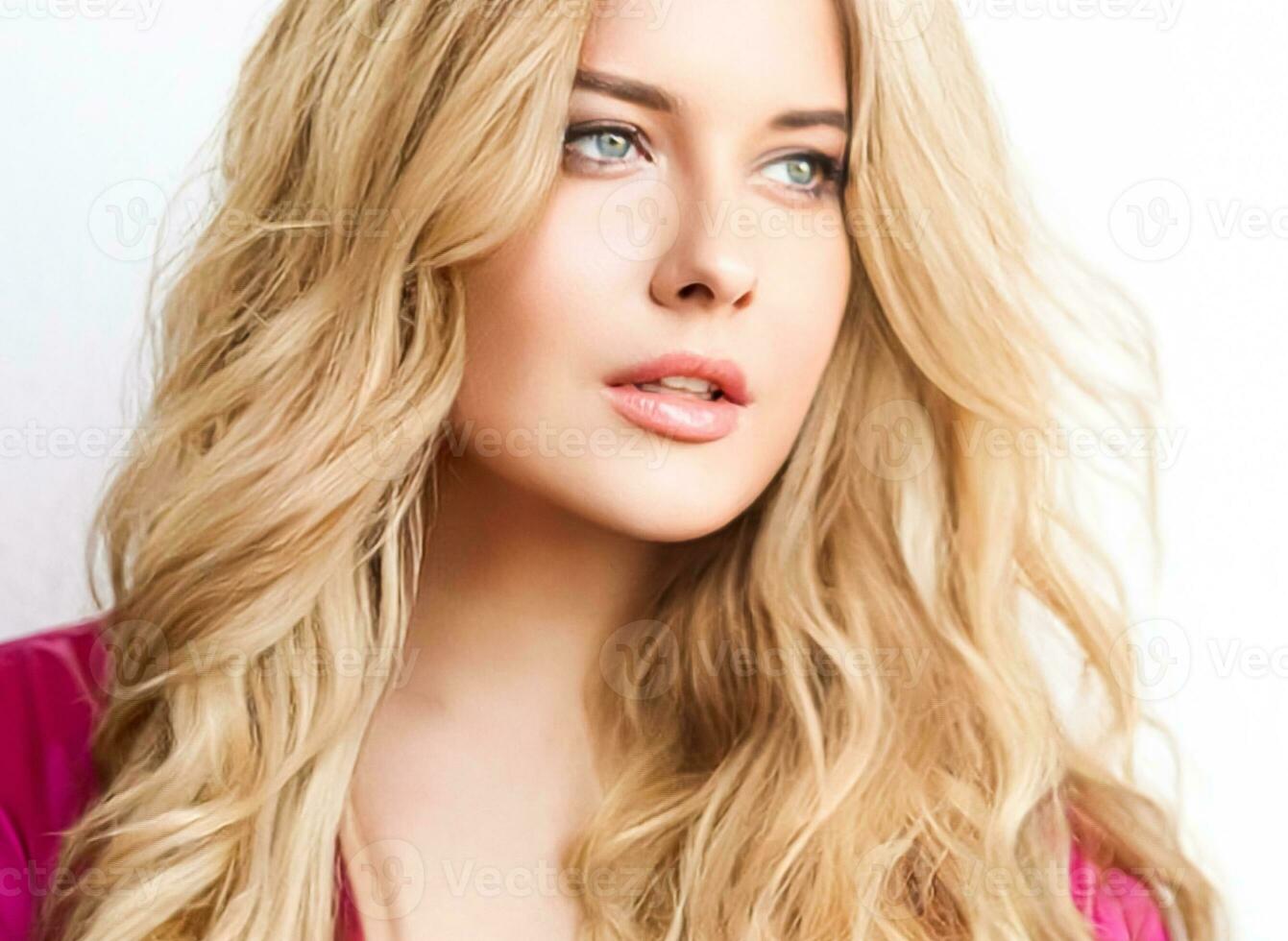 Hairstyle, beauty and hair care, beautiful blonde woman with long blond ...