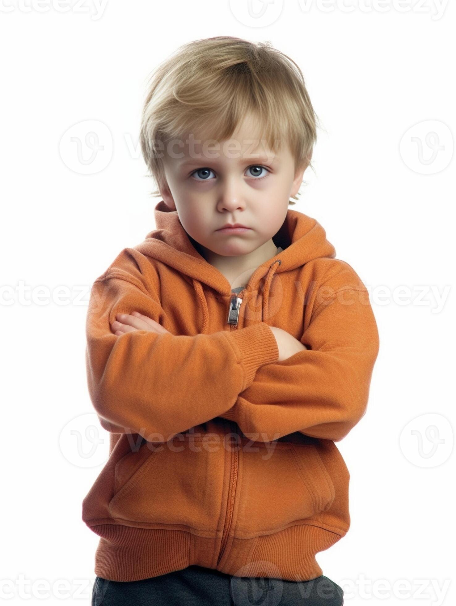 Little boy Little boy keeping arms crossed while sitting isolated on ... Little boy Little boy keeping arms crossed while sitting isolated on ...