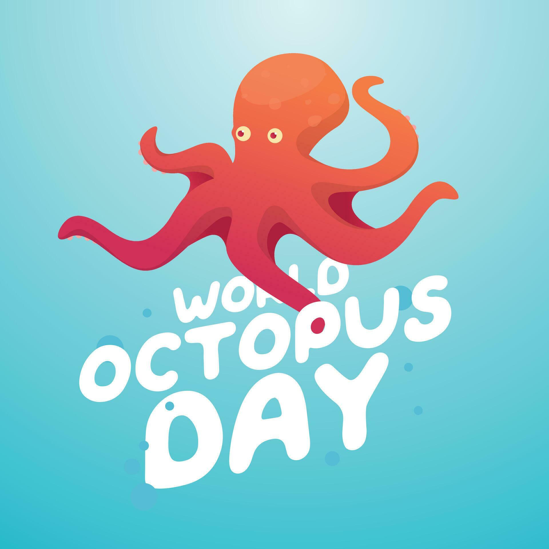 World Octopus Day vector design template good for celebration usage ...