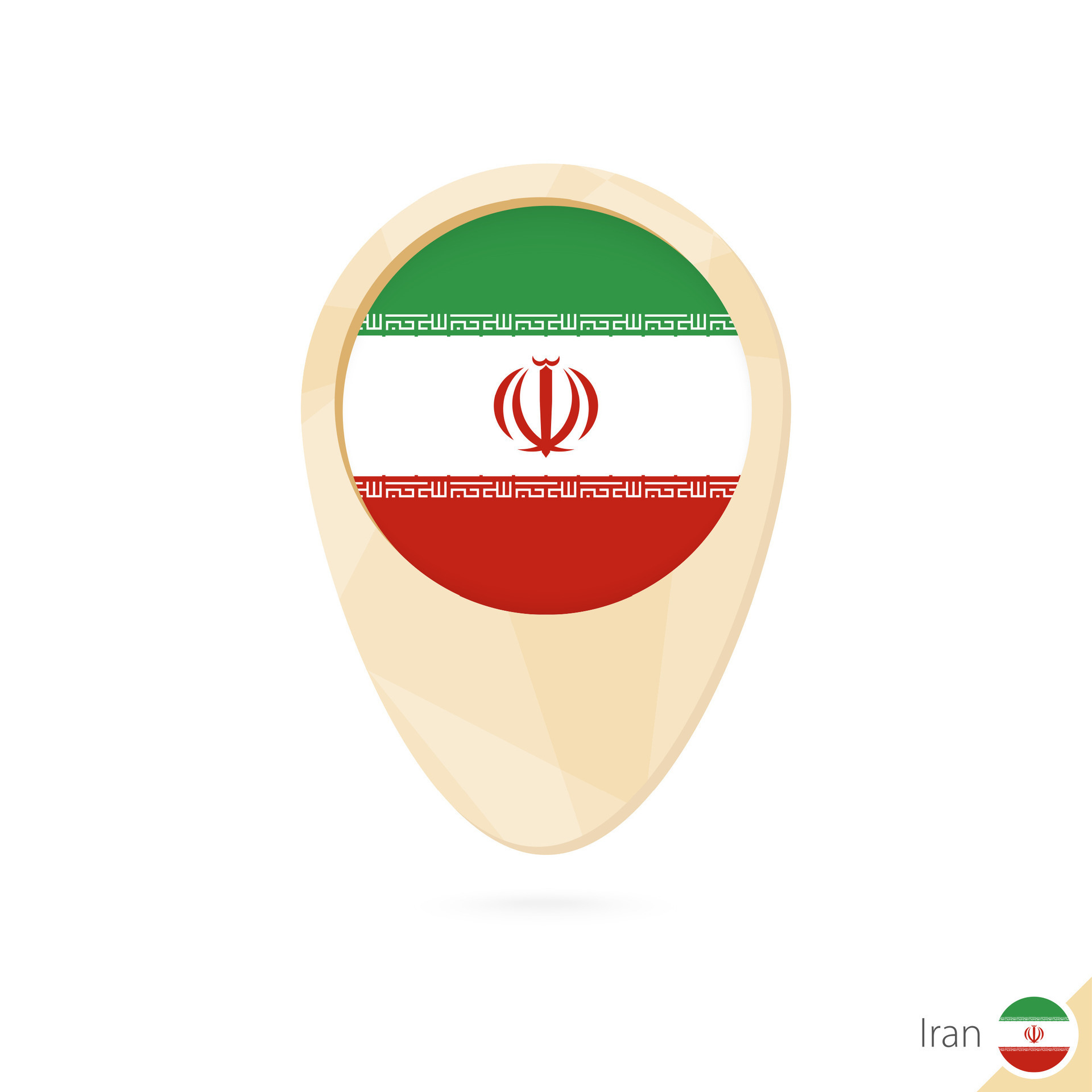 Map pointer with flag of Iran. Orange abstract map icon. 29318401 Vector Art at Vecteezy