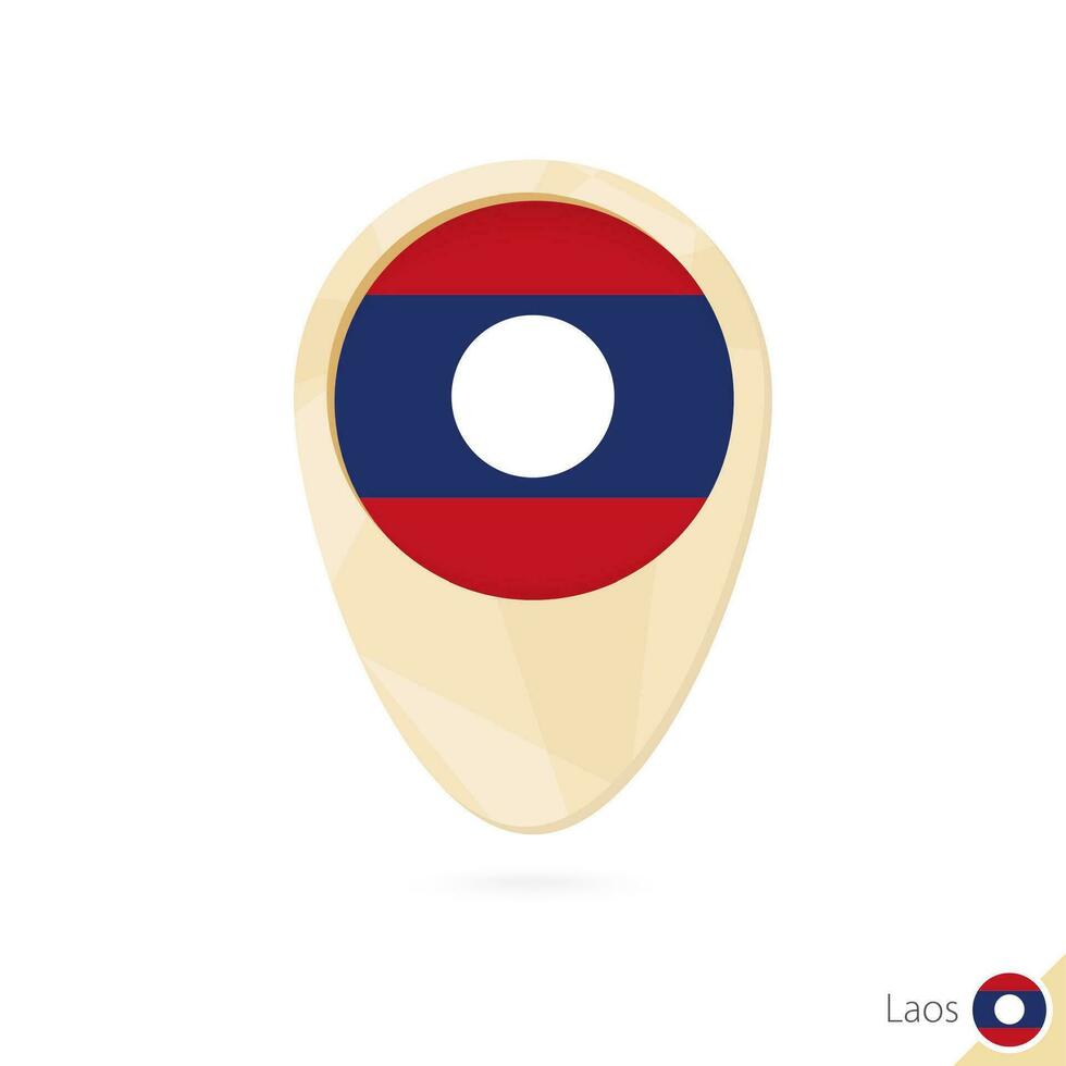 Map pointer with flag of Laos. Orange abstract map icon. 29318403 Vector Art at Vecteezy