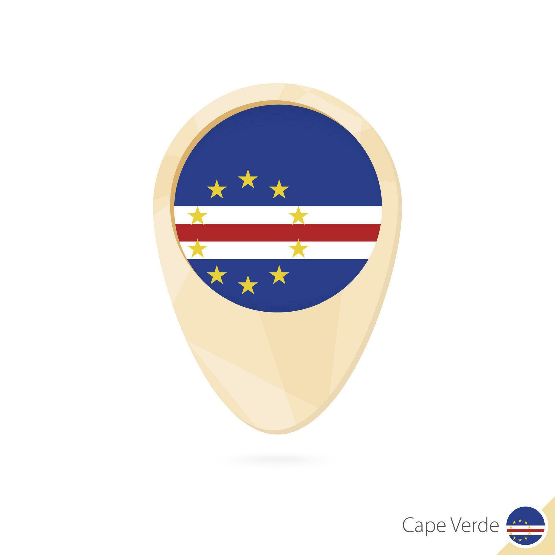 Map pointer with flag of Cape Verde. Orange abstract map icon. 29318761 Vector Art at Vecteezy