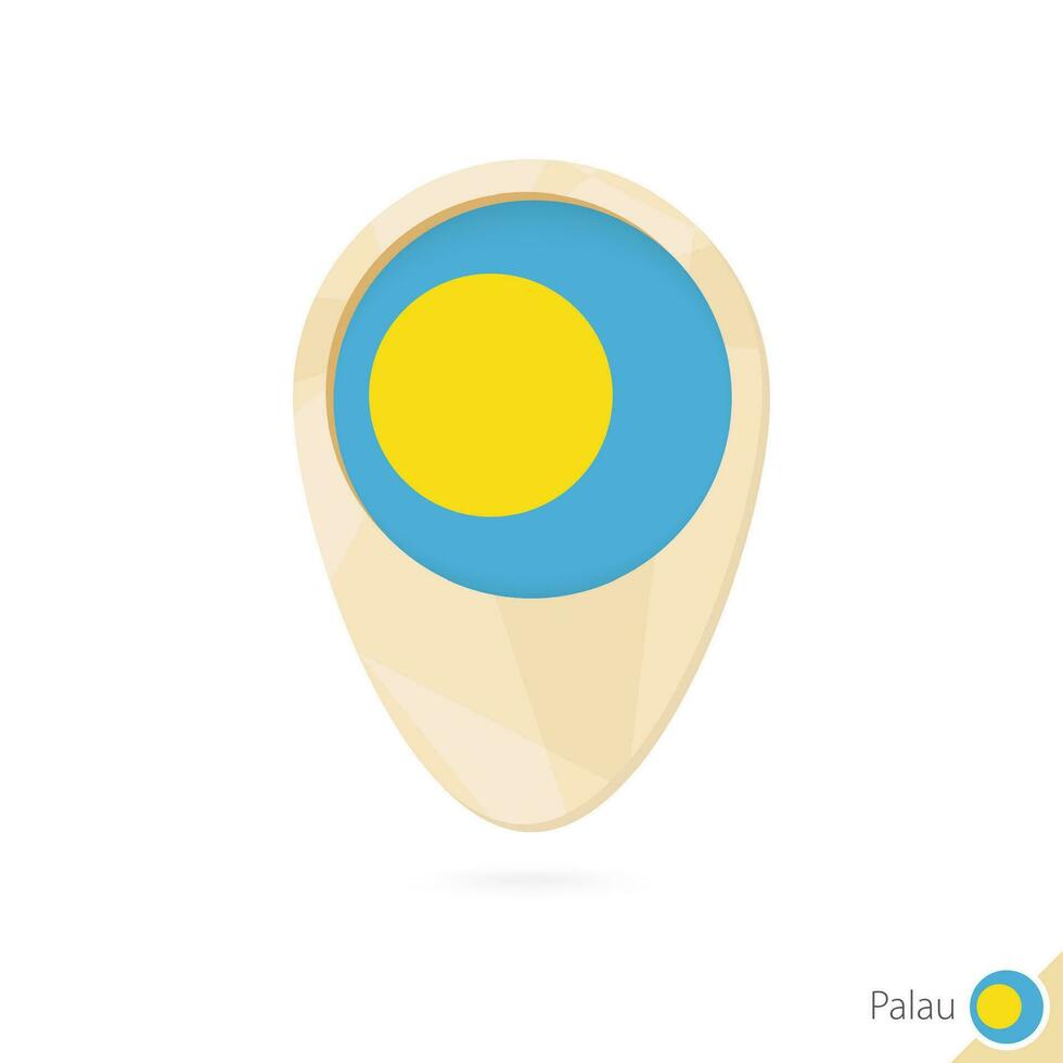 Map pointer with flag of Palau. Orange abstract map icon. 29318766 Vector Art at Vecteezy
