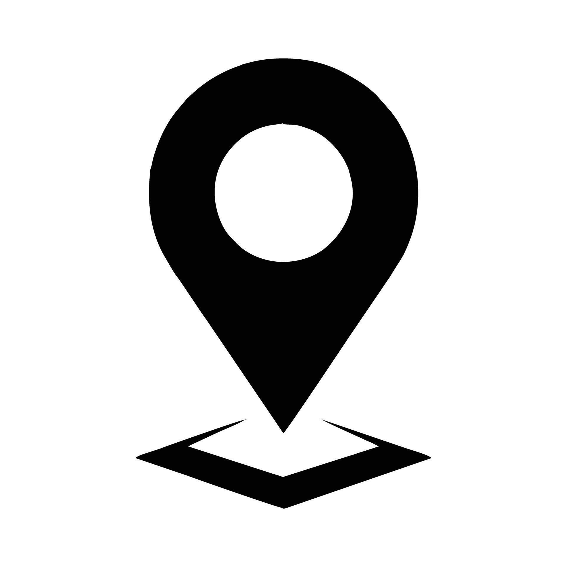 Map pointer icon. Location symbol. Flat design style eps 10. black shadow in location, simple ...