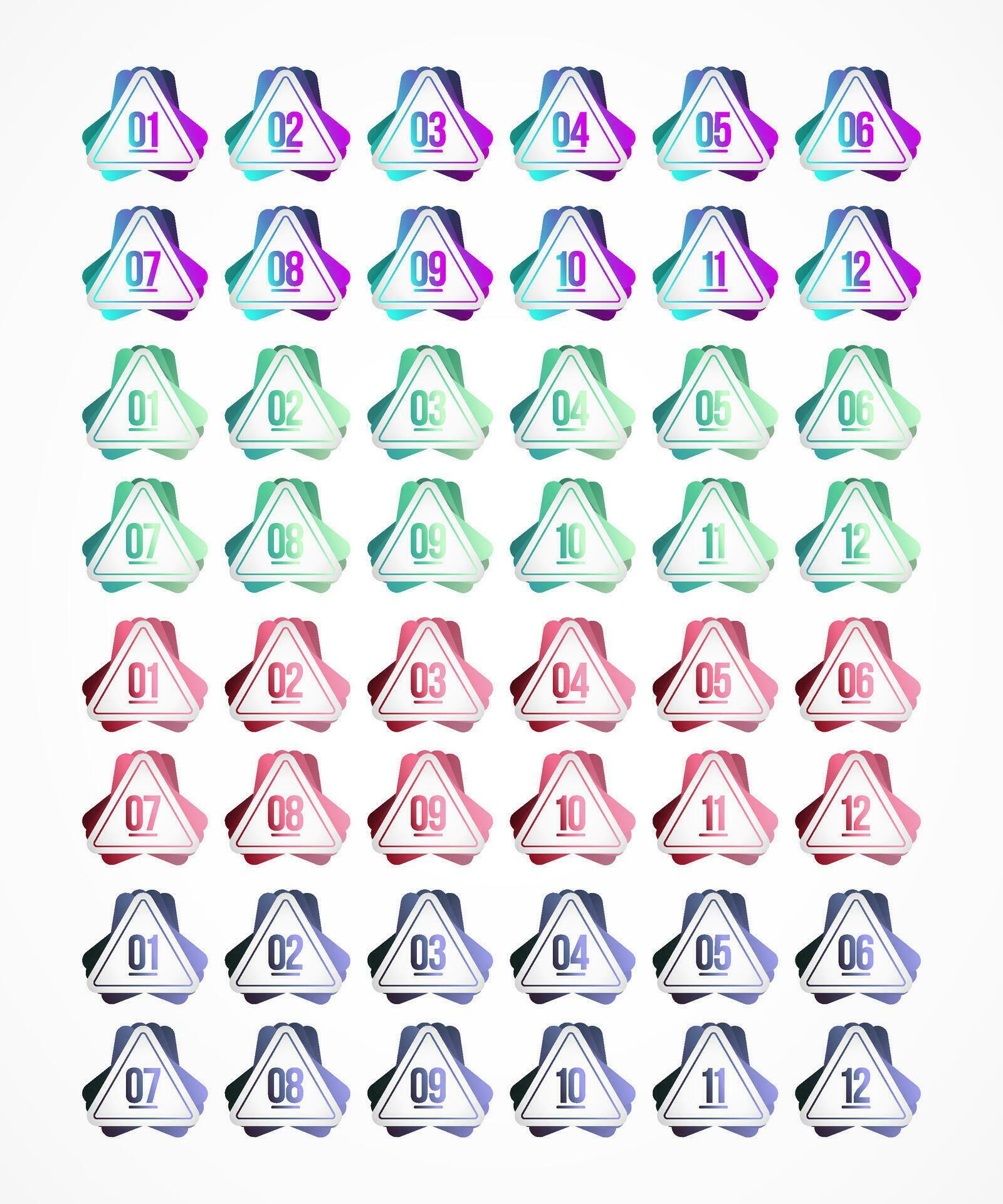 Abstract Multi Layer Triangle Shape Bullet Numbering 29325478 Vector ...