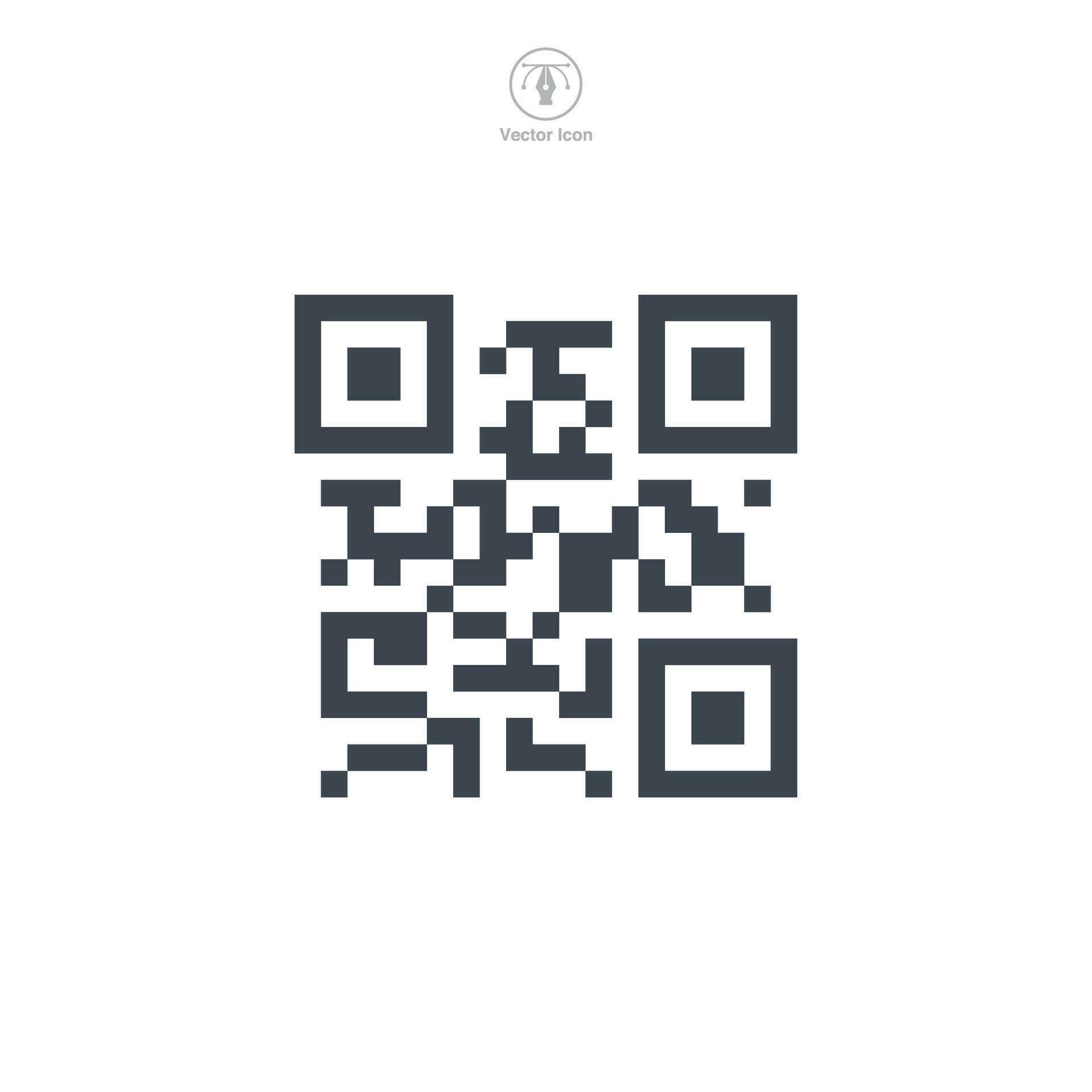 Barcode. QR Code icon symbol vector illustration isolated on white ...