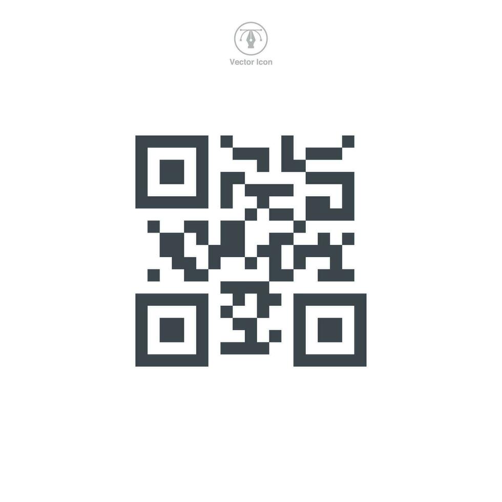 Barcode. QR Code icon symbol vector illustration isolated on white ...