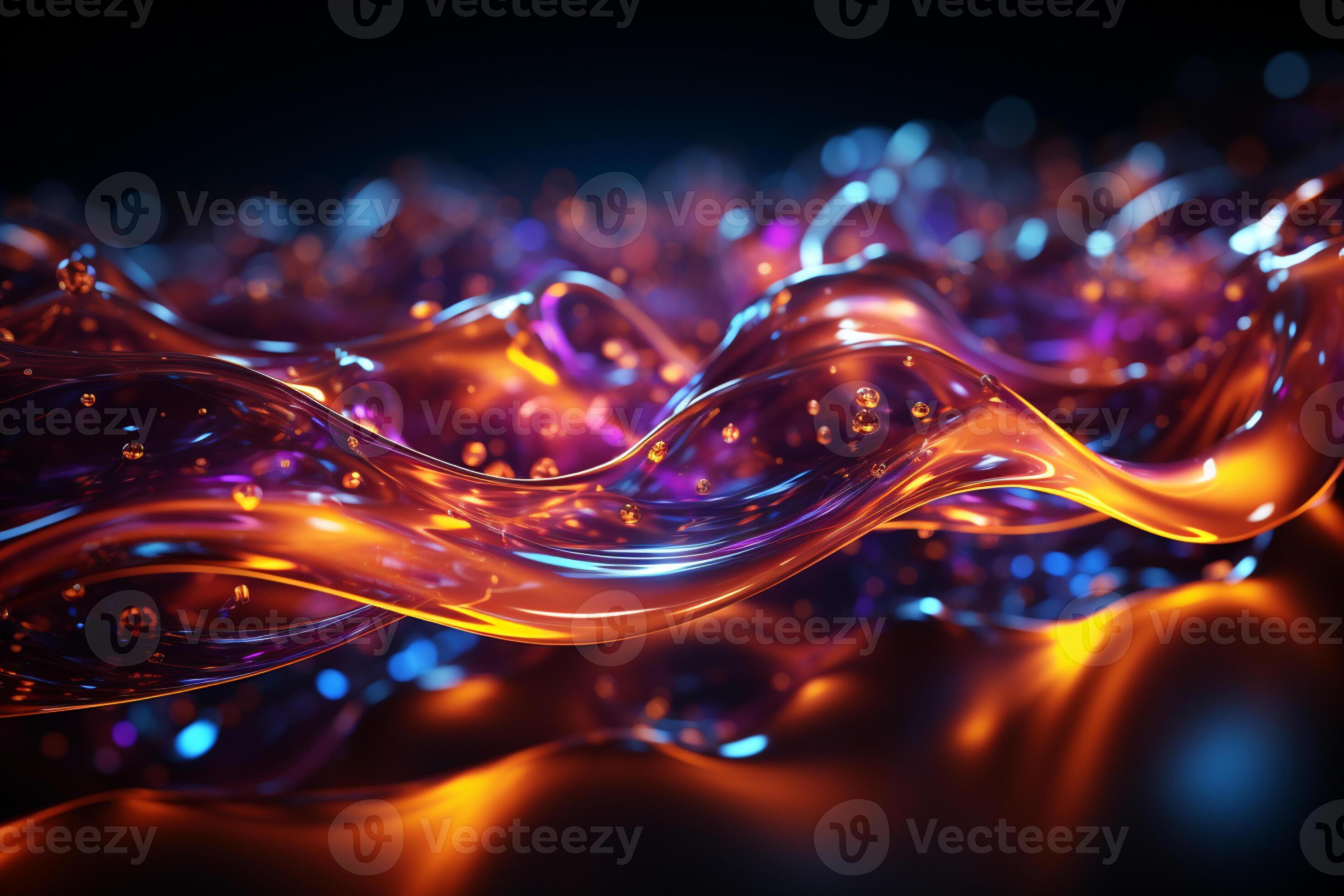 Dynamic particle flow Vector illustration with flowing lines and ...