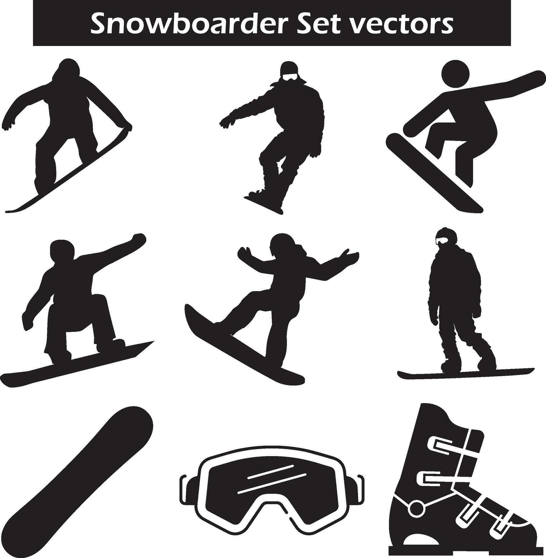 Snowboarder Set vectors 29330472 Vector Art at Vecteezy