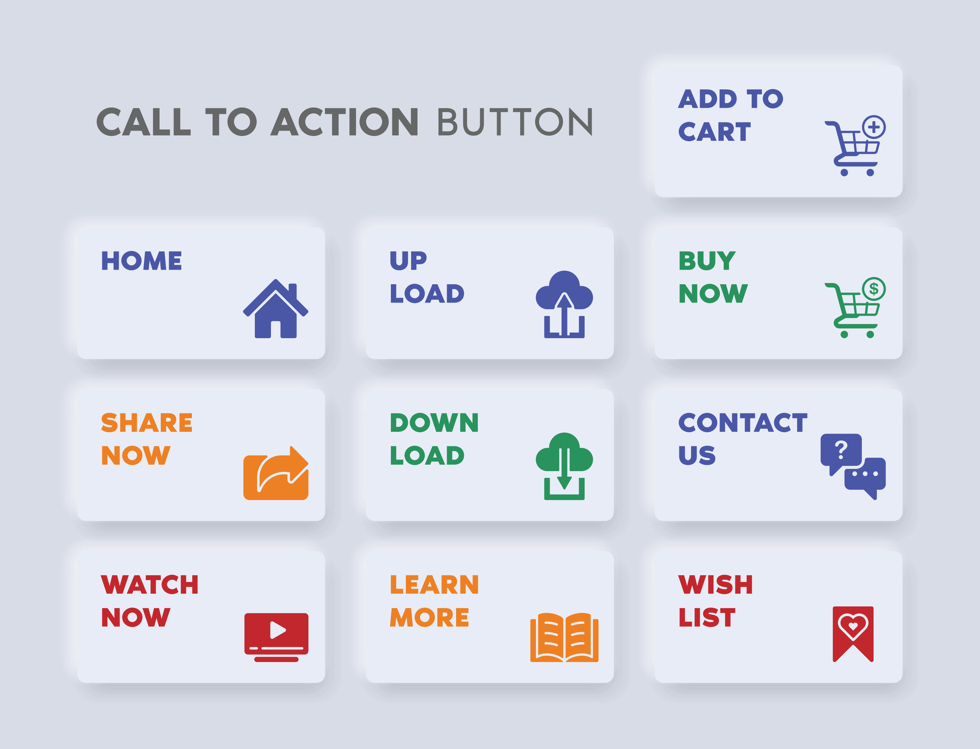 Web Button Design for CTA or Call to Action with Flat Design and Modern ...