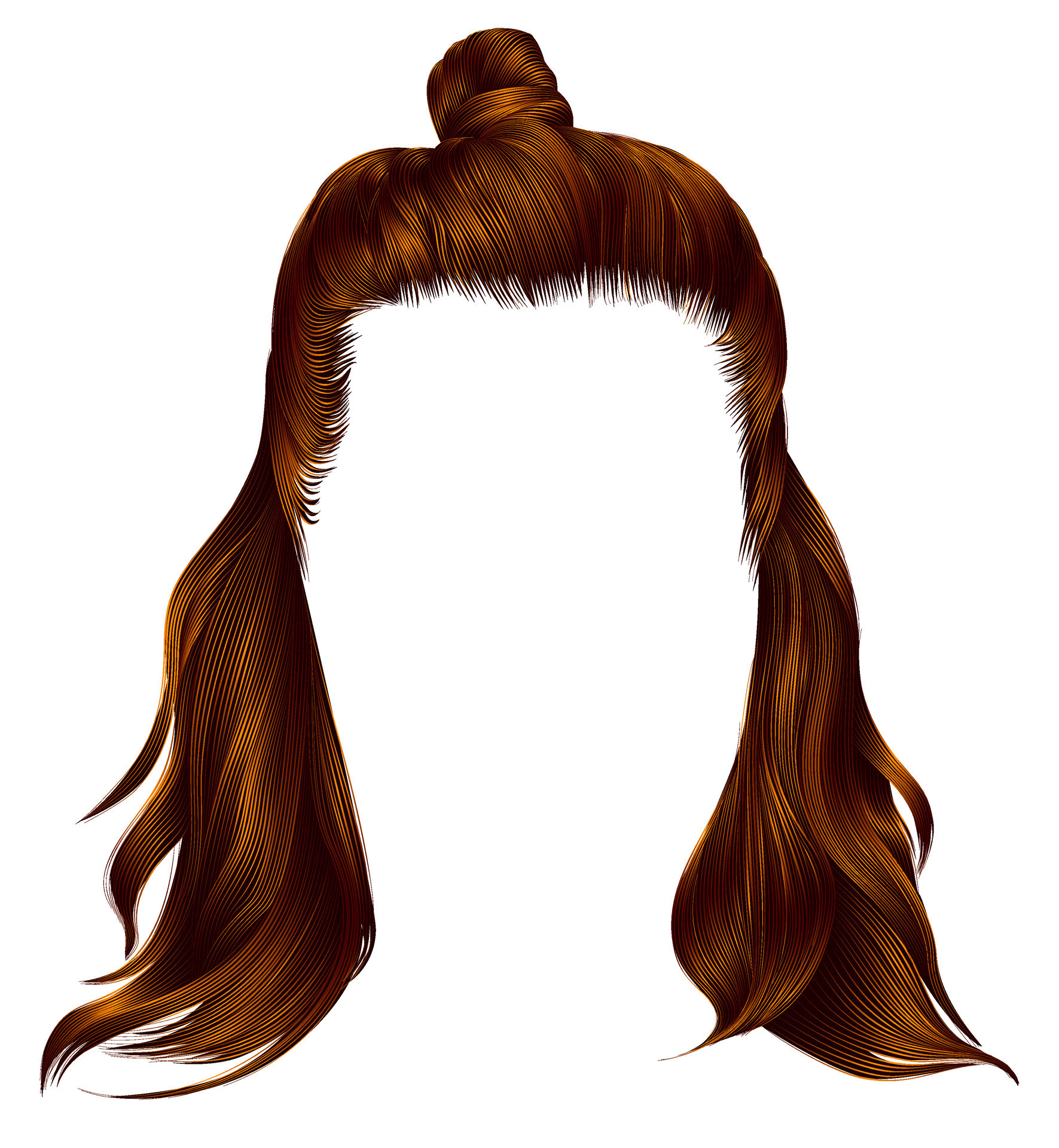 trendy hairs red colors . kare with hun. beauty fashion.HALF-BUN 29337985 Vector Art at Vecteezy