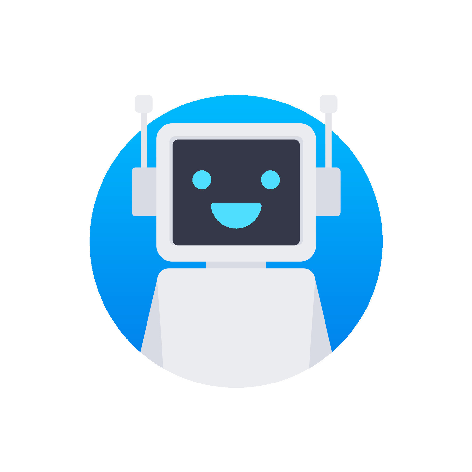 Chat Bot Using Laptop Computer, Robot Virtual Assistance Of Website Or ...