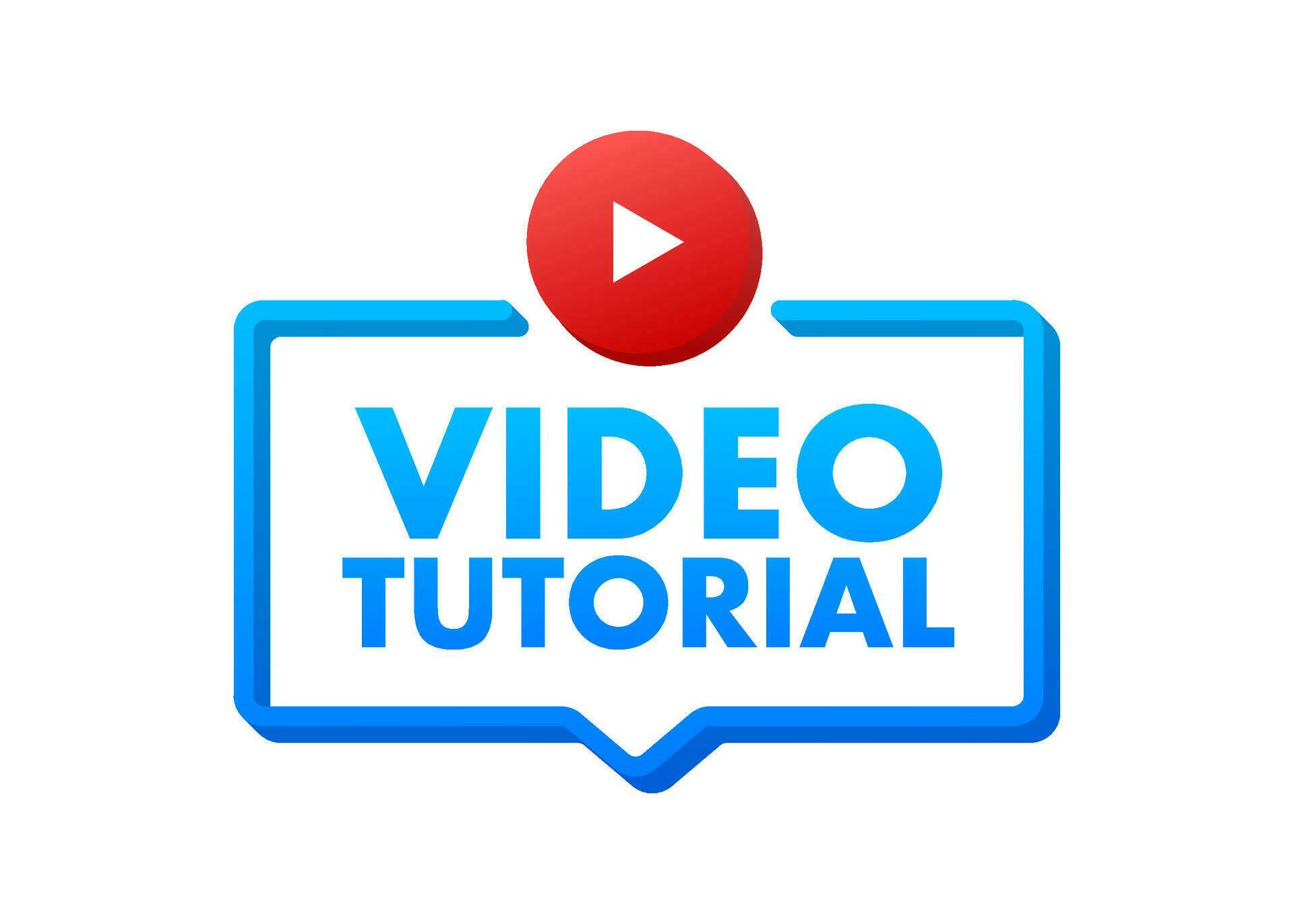 Video tutorials icon concept. Study and learning background, distance ...