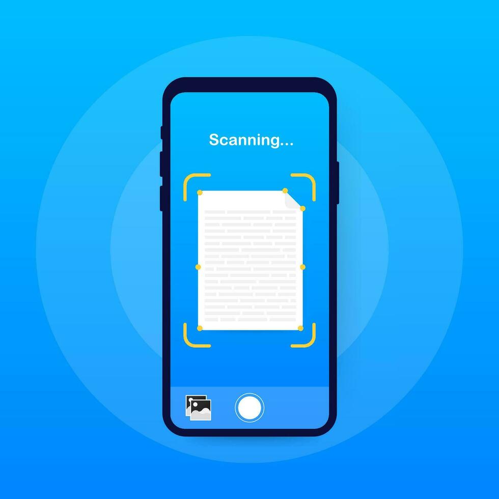 Text scan. Document scanner smartphone interface vector template ... Text scan. Document scanner smartphone interface vector template ...