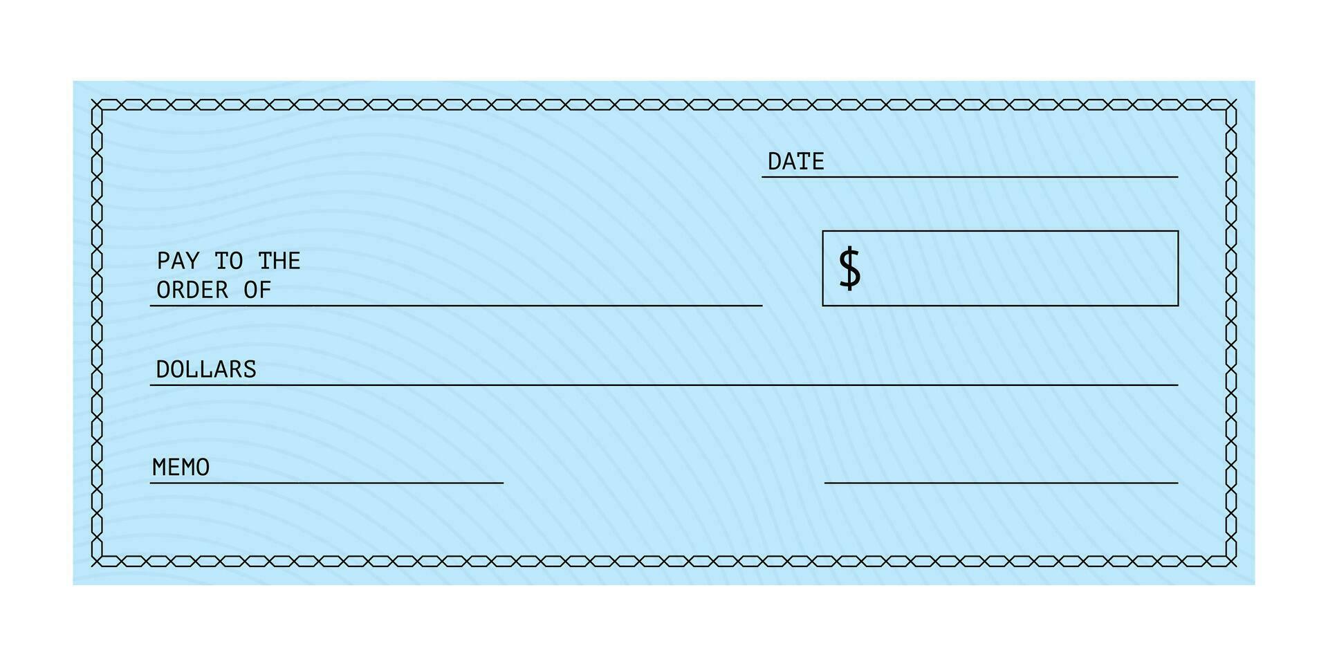 Blank Check. Financial Payment. Chequebook template. Vector stock illustration. 29340667 Vector ...