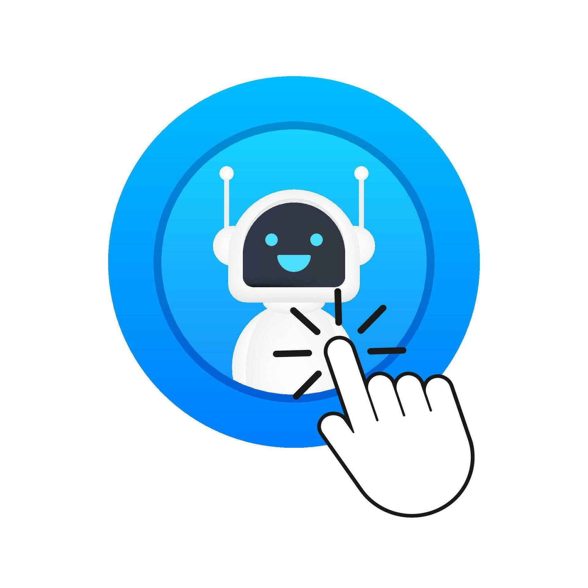 Chat Bot Using Laptop Computer Robot Virtual Assistance Of Website Or