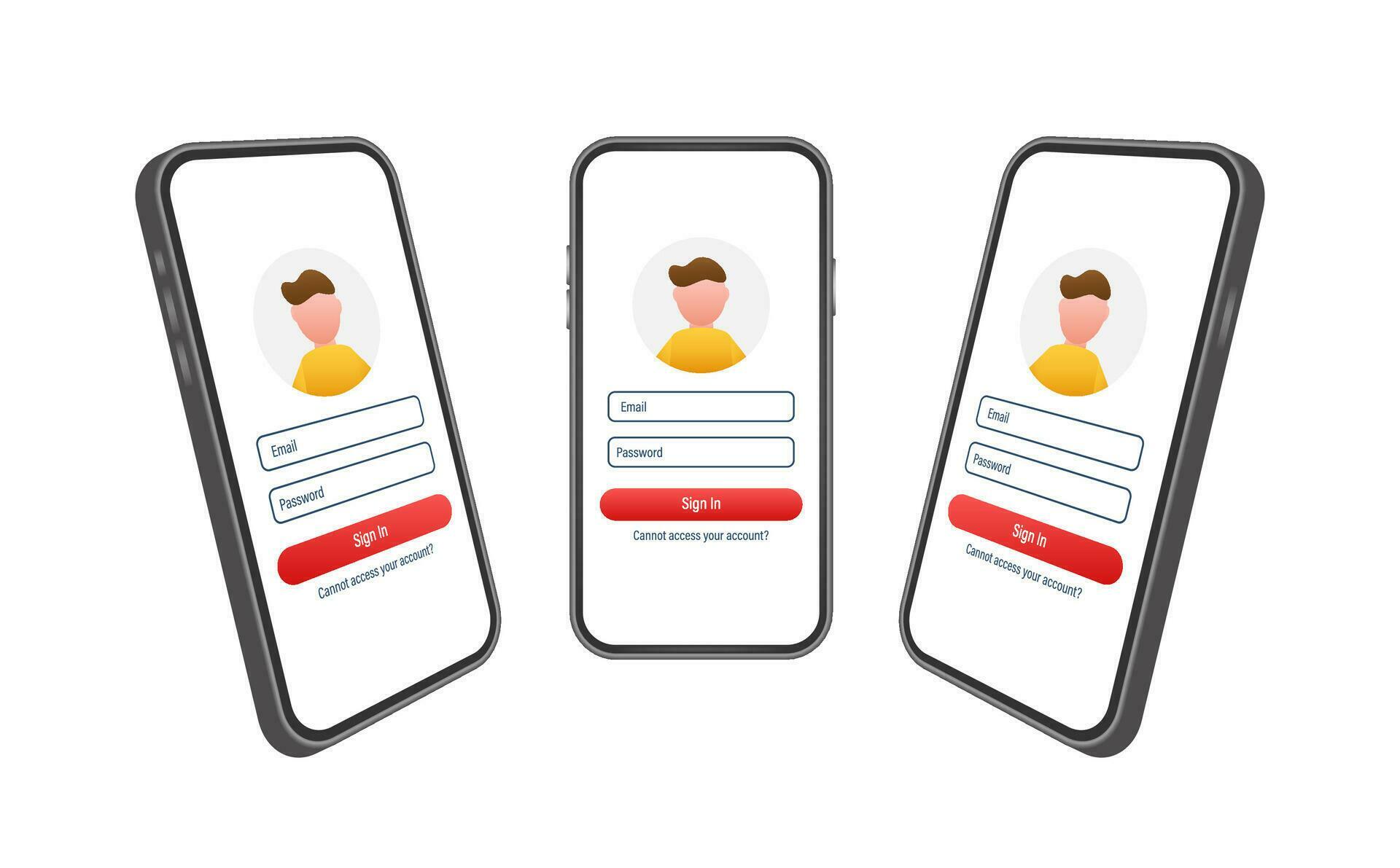 Sign In To Account User Authorization Login Authentication Page Concept Smartphone With Login