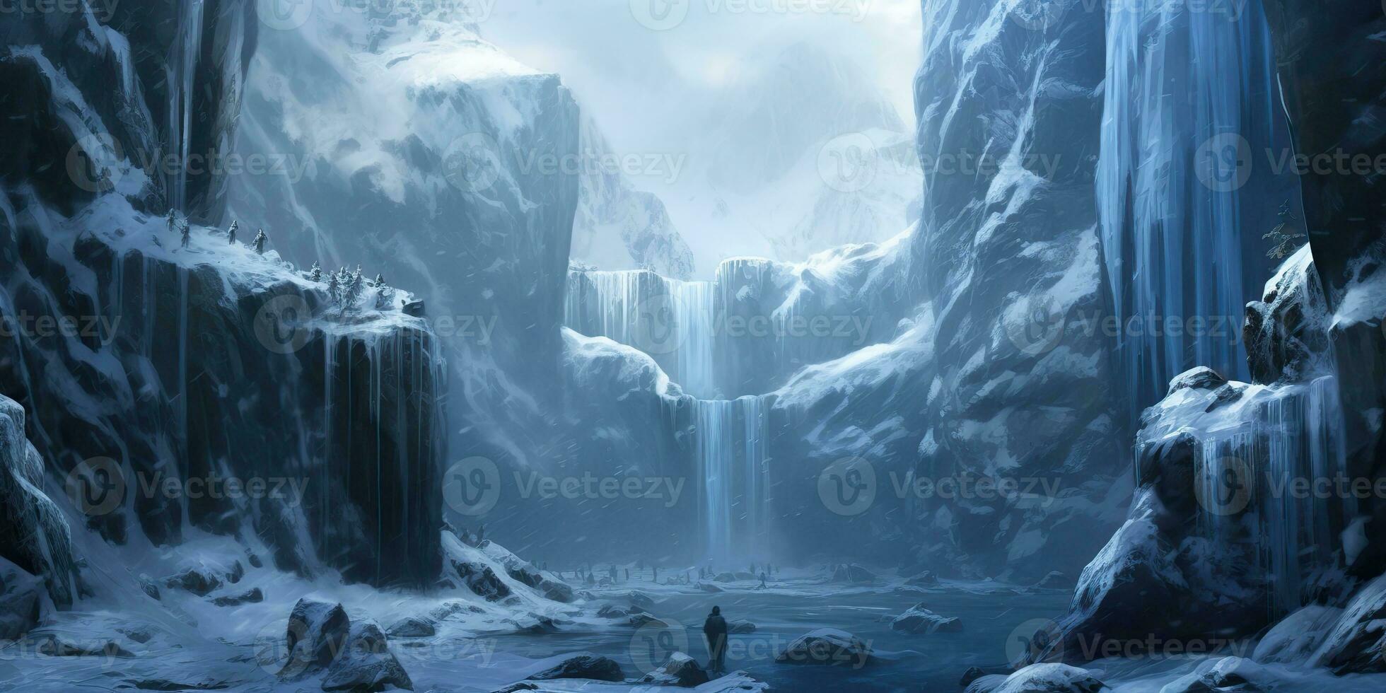 AI Generated. AI Generative. Winter snow ice nature outdoor frozen ...