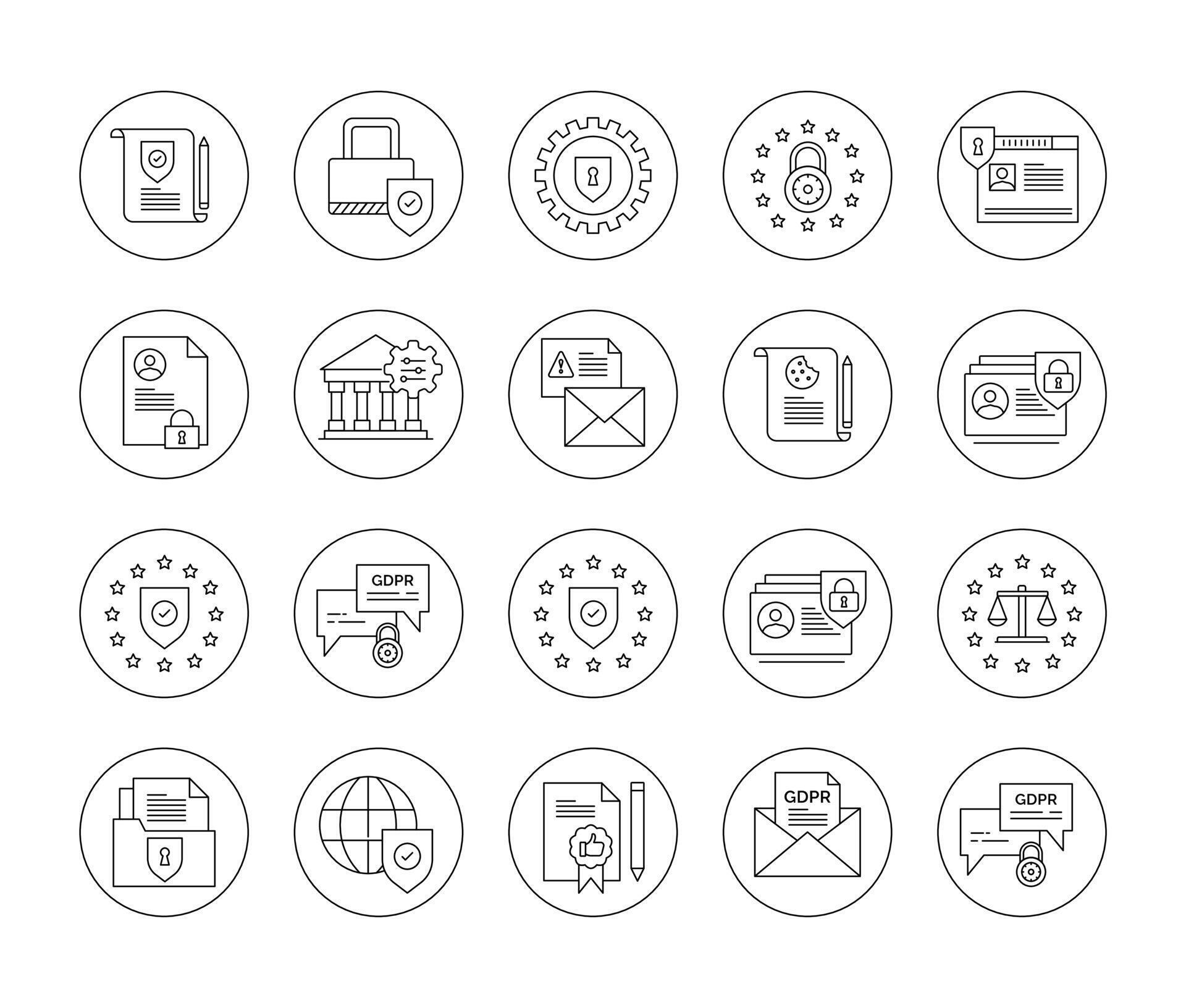 GDPR Privacy Policy Icon Set. GDPR Compliance Icons Data Privacy ... GDPR Privacy Policy Icon Set. GDPR Compliance Icons Data Privacy ...