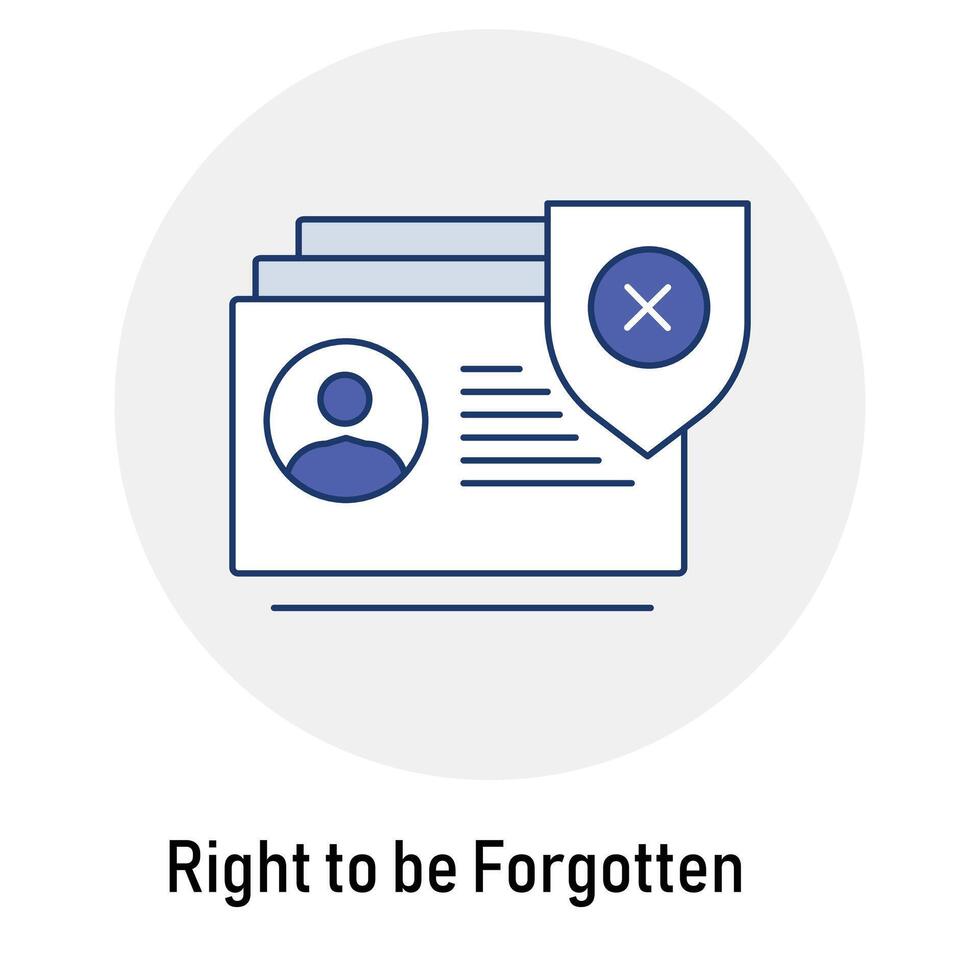 Right to be Forgotten GDPR Icon. Data Erasure. Vector Editable Stroke ... Right to be Forgotten GDPR Icon. Data Erasure. Vector Editable Stroke ...