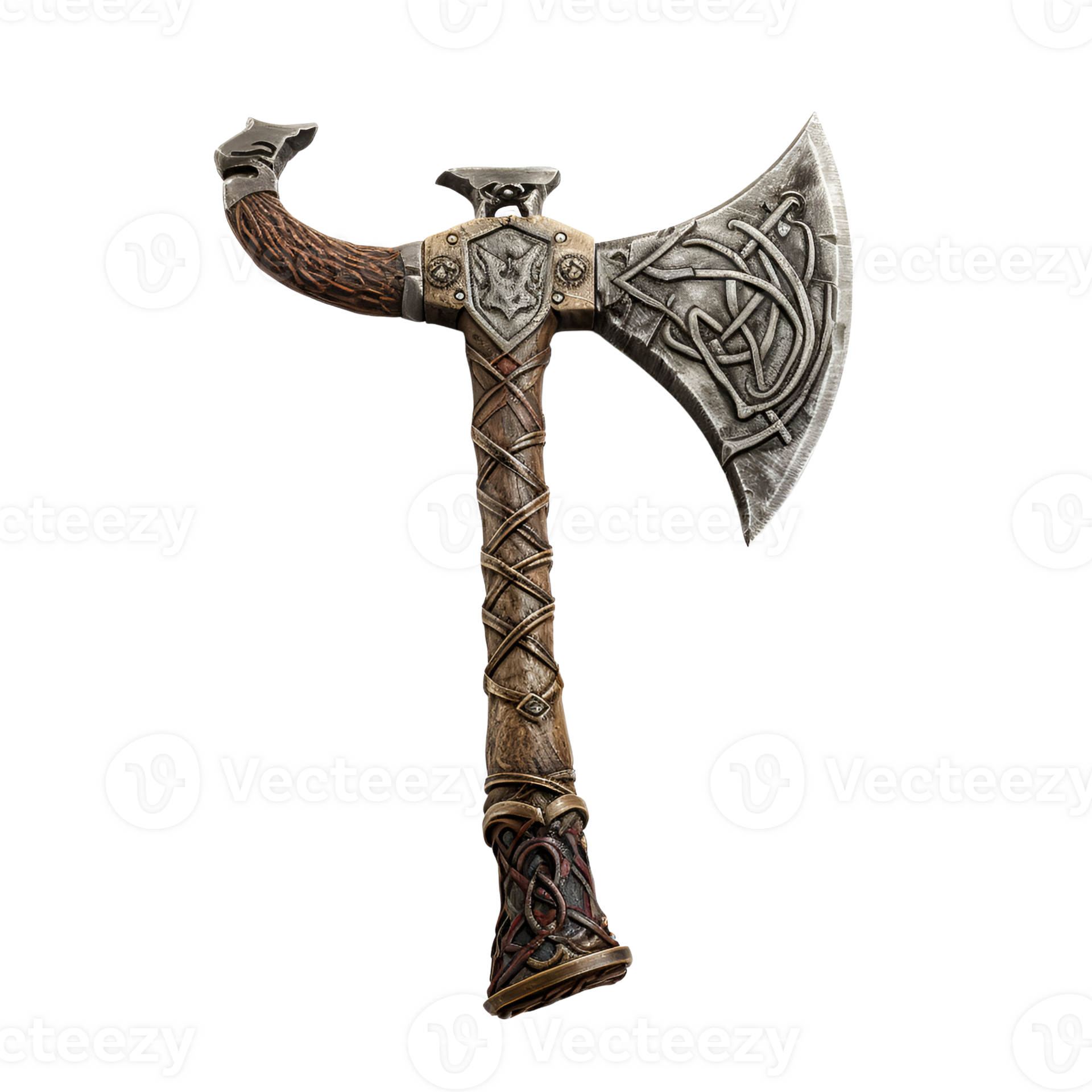 Medieval Style War Axe Fighting Axe Viking Axe No Background Applicable To Any Content Ai