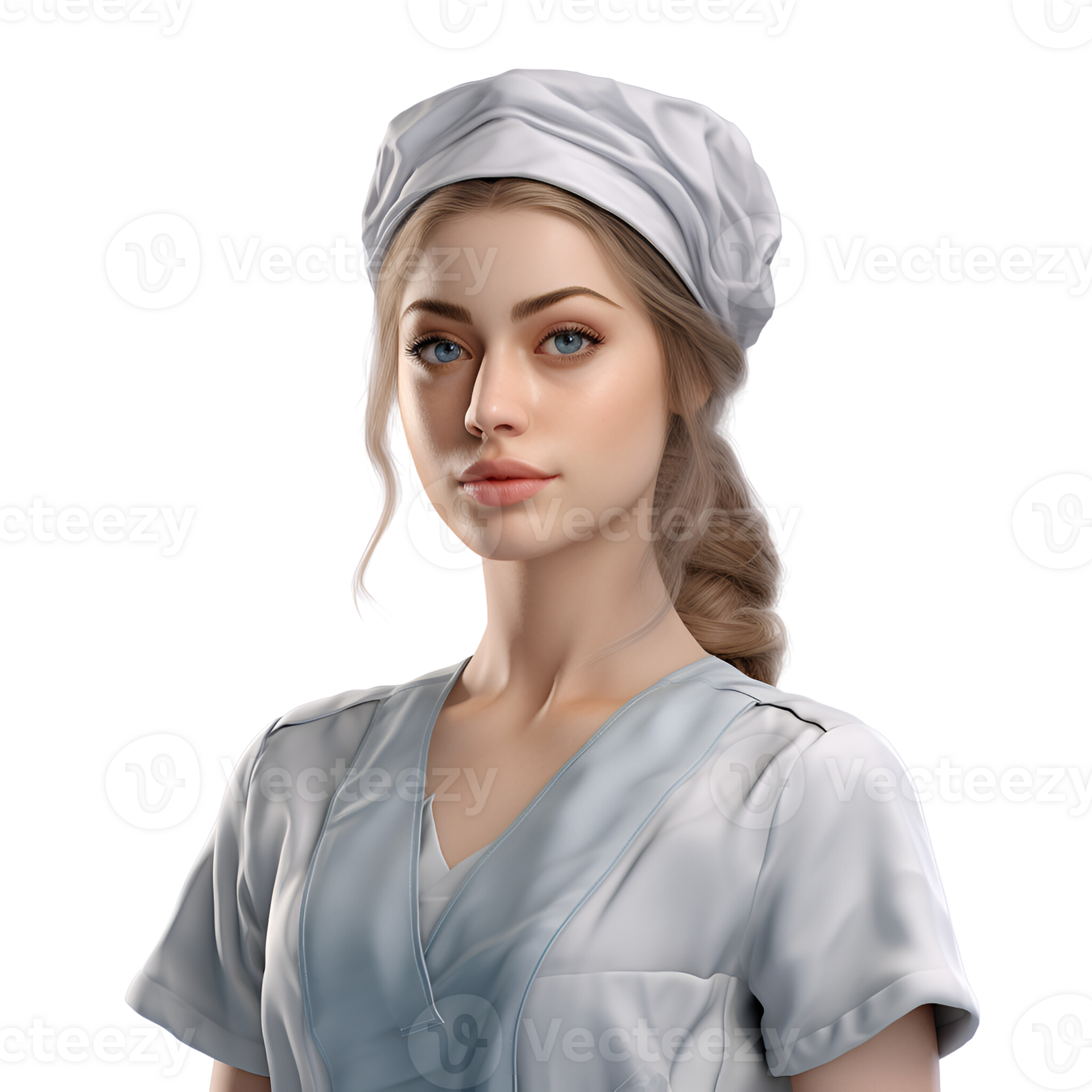 Beautiful Female Nurse Character No Background Ai Generated 29348859 Png