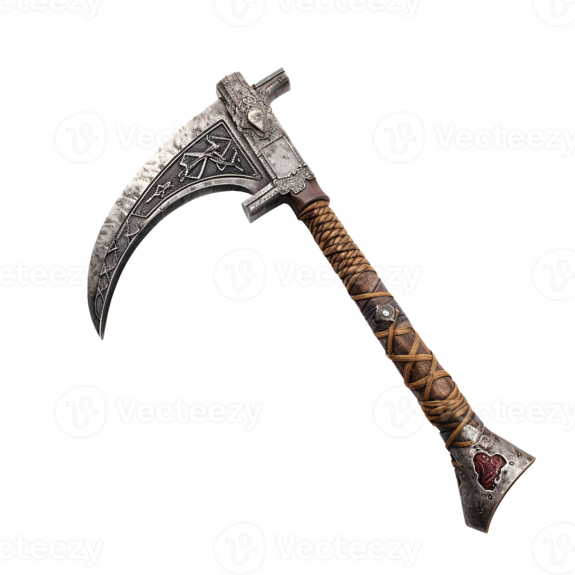 Medieval Style War Axe Fighting Axe Viking Axe No Background Applicable To Any Content Ai