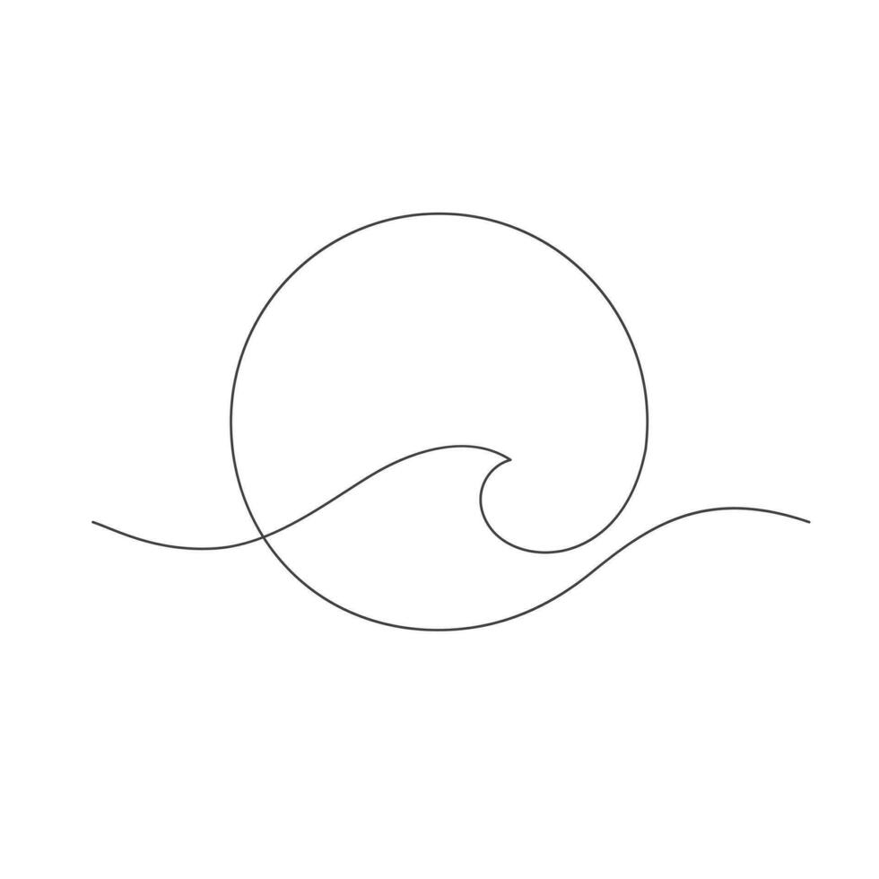 ocean wave pattern in round shape minimalism concept one line 29349357 ...