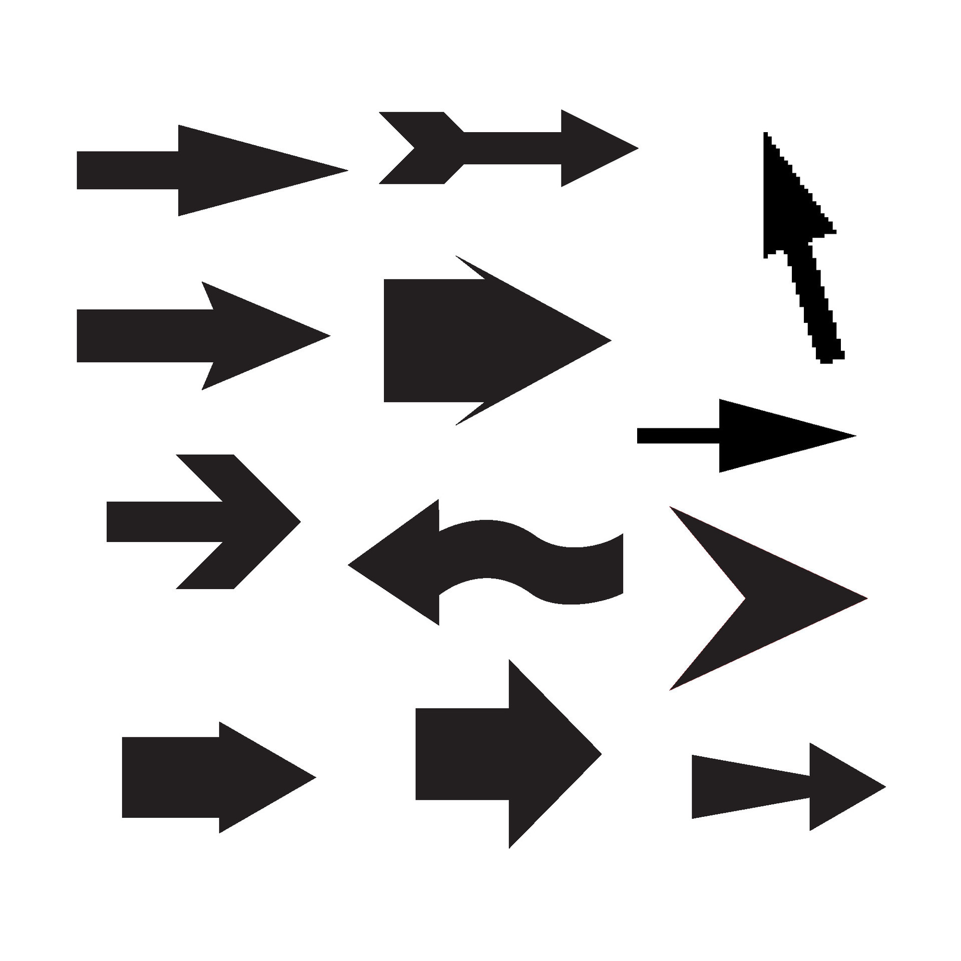 Set Of Black Vector Arrows Arrow Icon Arrow Vector Icon Arrow