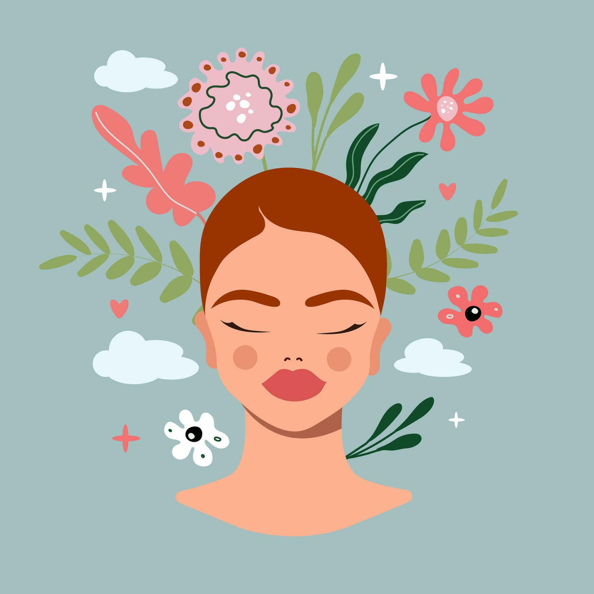 Happy Woman Feel Confident Relax Accept And Love Herself Healthy