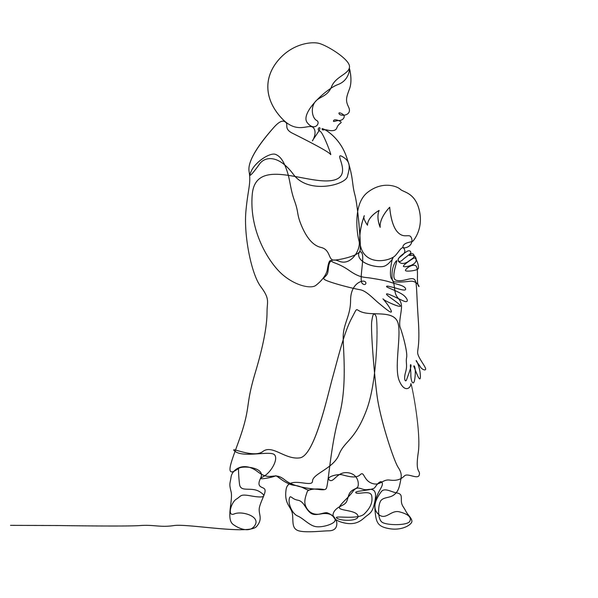 One line mother hug her baby outline vector art illustration 29376864 ... One line mother hug her baby outline vector art illustration 29376864 ...