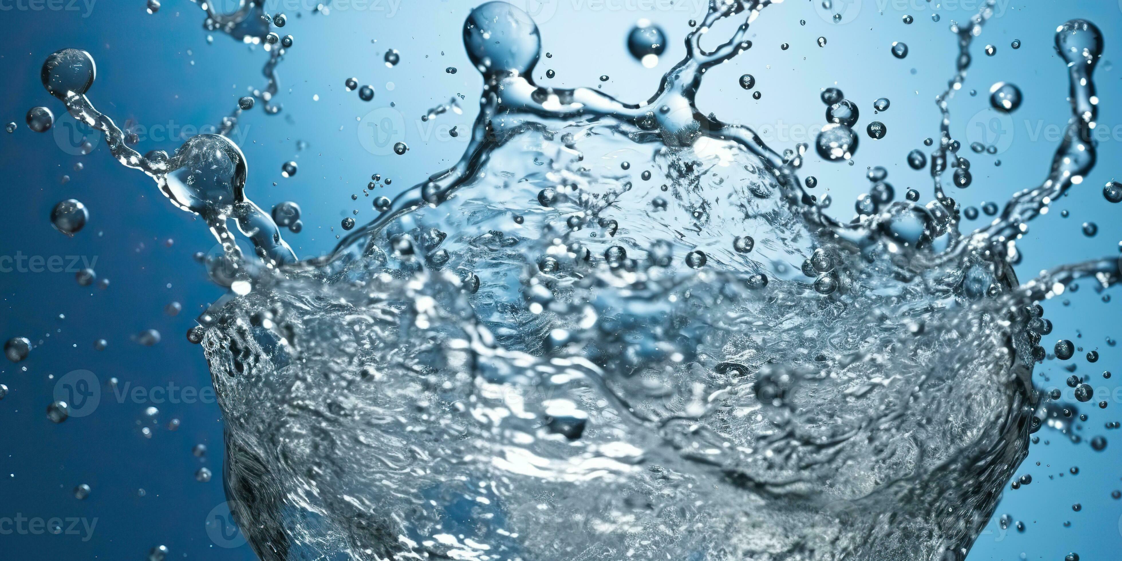 AI Generated. AI Generative. Fresh water splash drop bubble clean sea ocean background ...