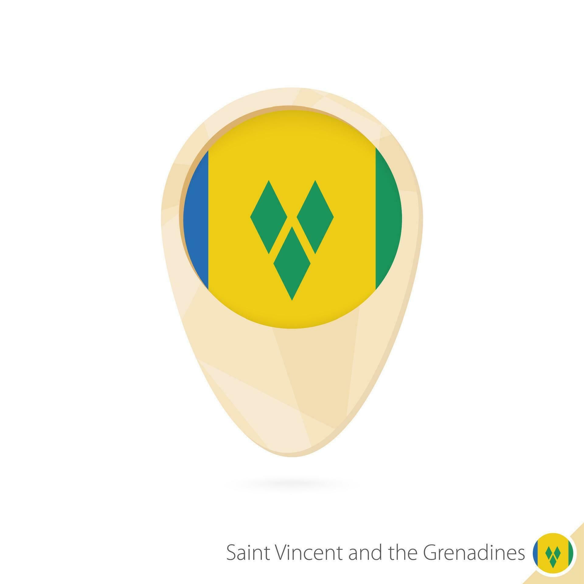 Map pointer with flag of Saint Vincent and the Grenadines. Orange abstract map icon. 29413460 ...