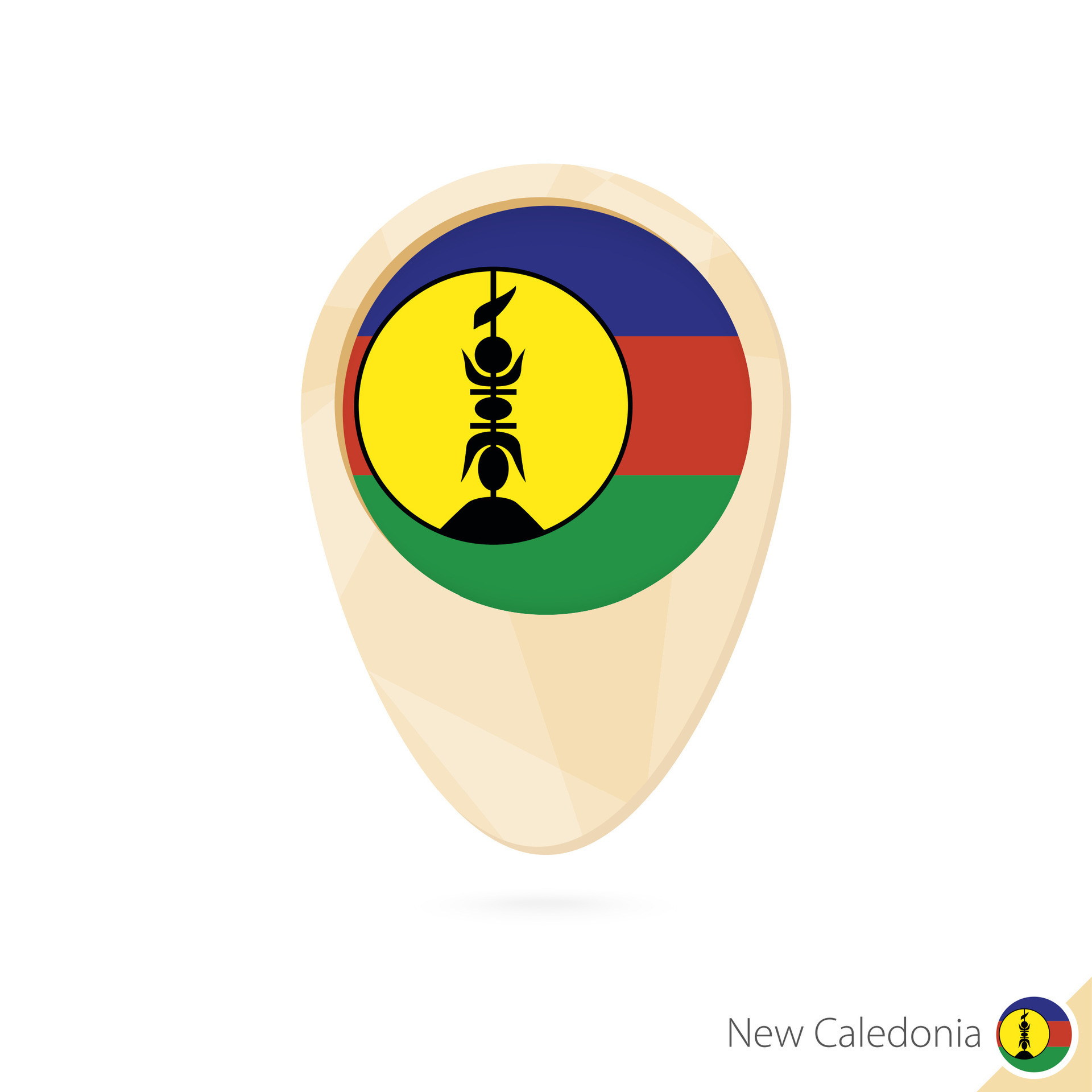 Map pointer with flag of New Caledonia. Orange abstract map icon. 29413657 Vector Art at Vecteezy