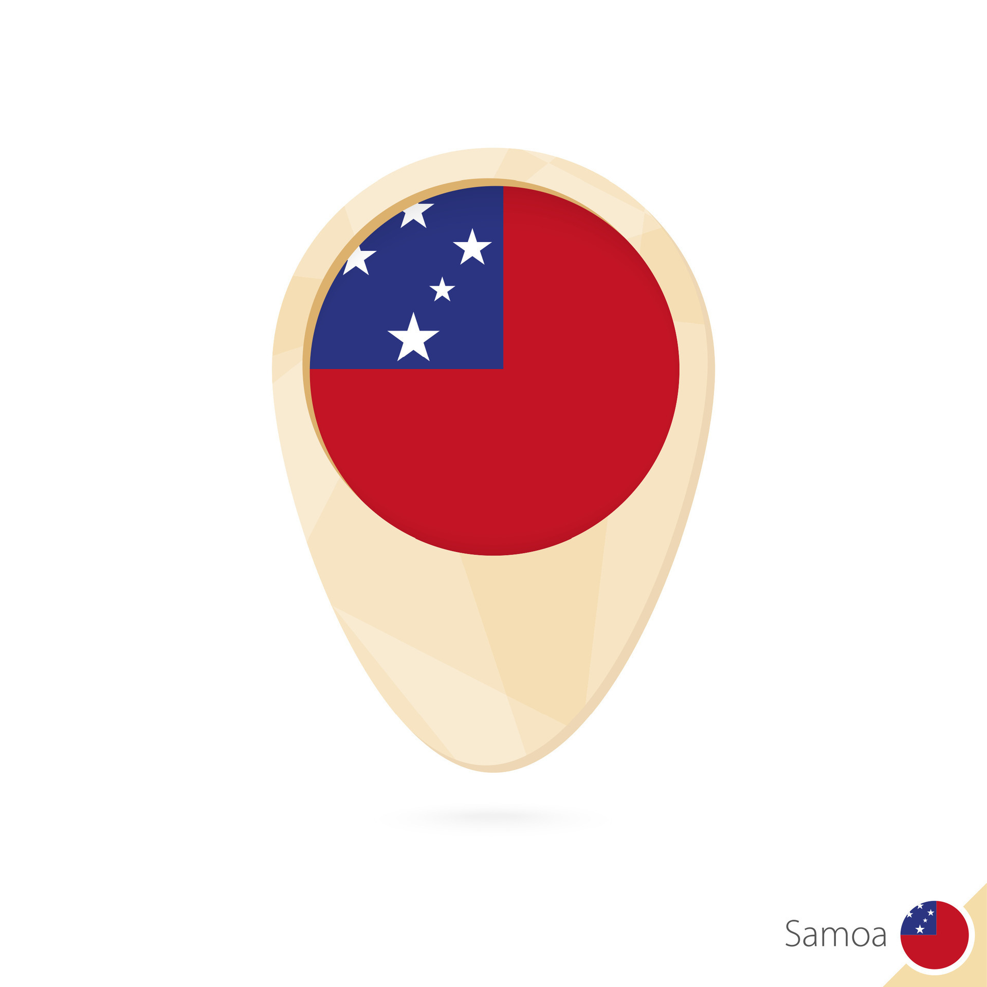 Map pointer with flag of Samoa. Orange abstract map icon. 29413659 Vector Art at Vecteezy