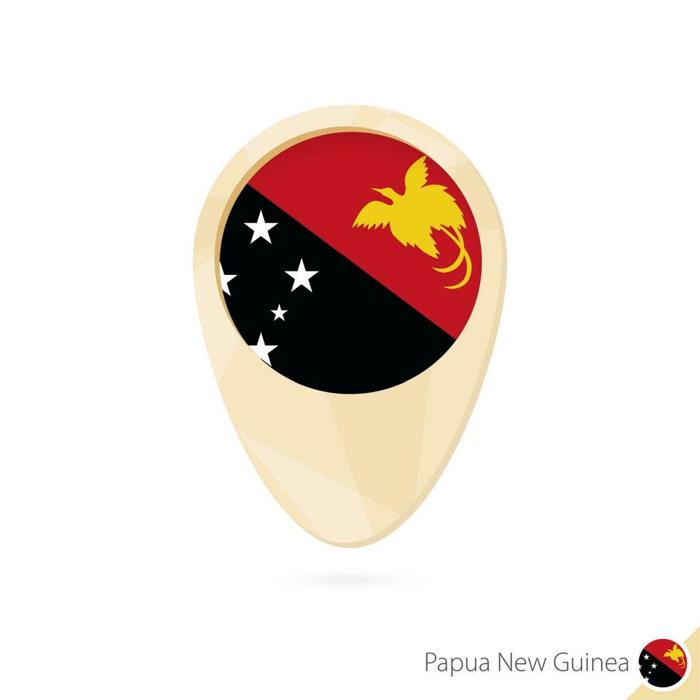 Map pointer with flag of Papua New Guinea. Orange abstract map icon. 29413667 Vector Art at Vecteezy