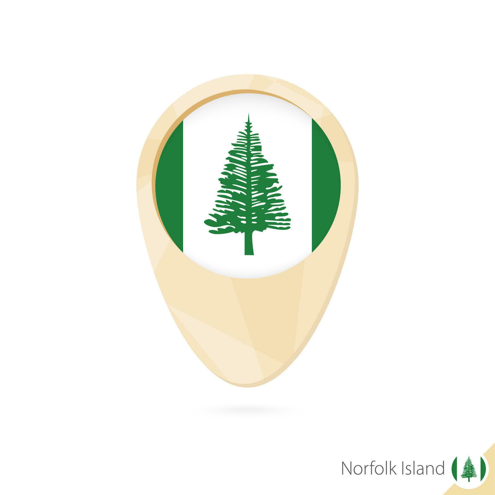 Map pointer with flag of Norfolk Island. Orange abstract map icon. 29413670 Vector Art at Vecteezy