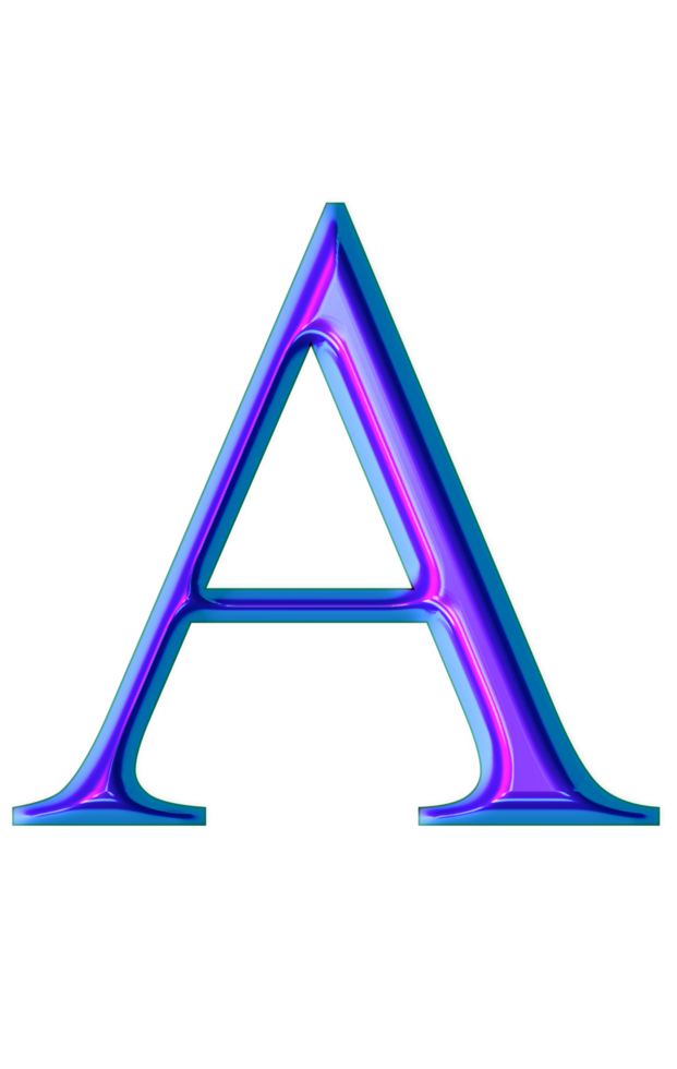 Blue iridescent alphabet 29436876 PNG